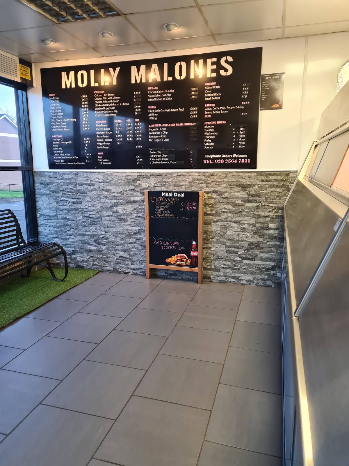 Menu at Molly Malones fast food, Ballymena, 2 Old Crebilly Rd