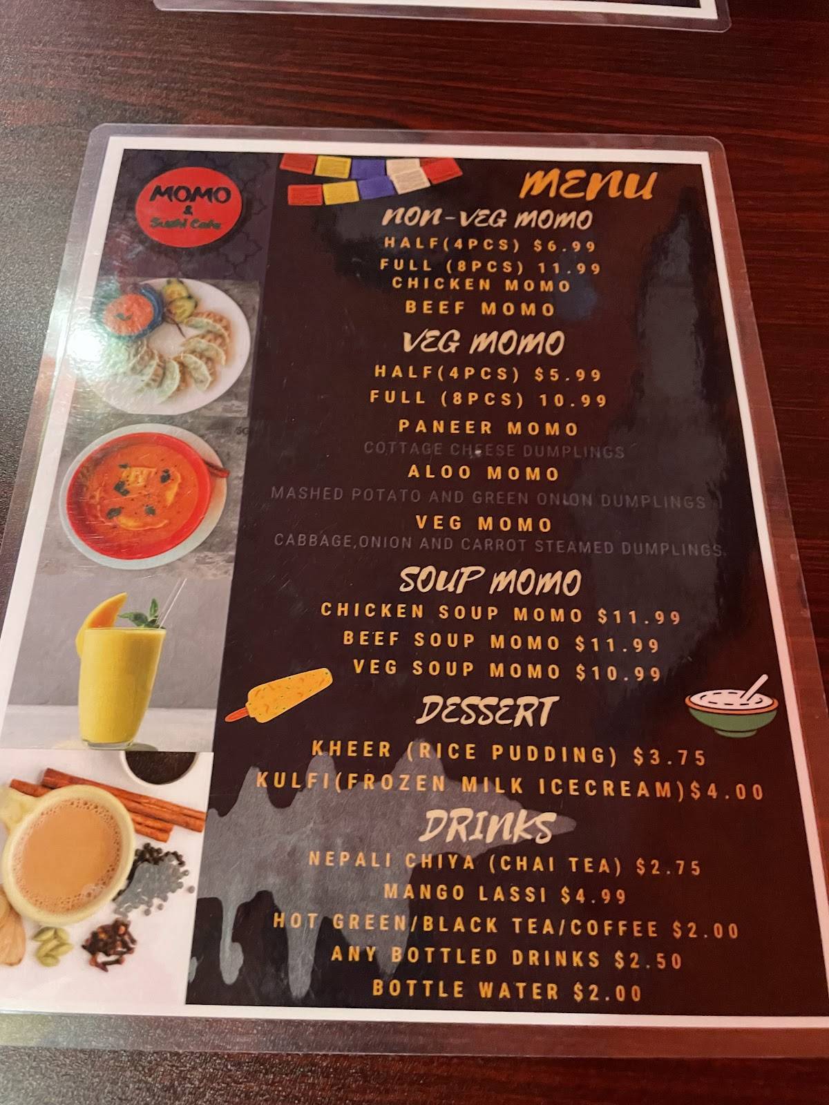 Menu at Momo & Sushi Cafe, West Chester
