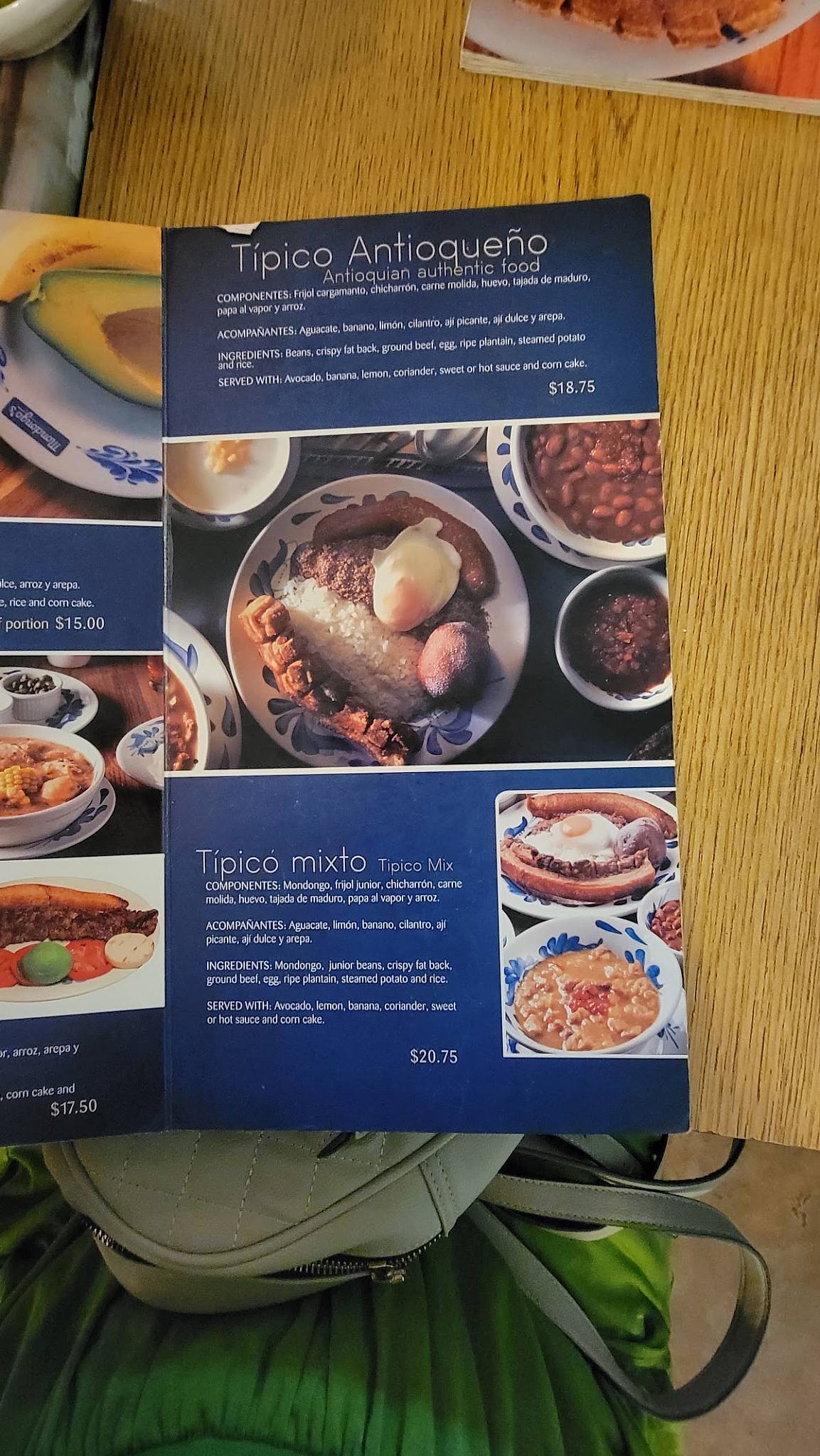 Menu at Mondongo's Restaurante, Doral