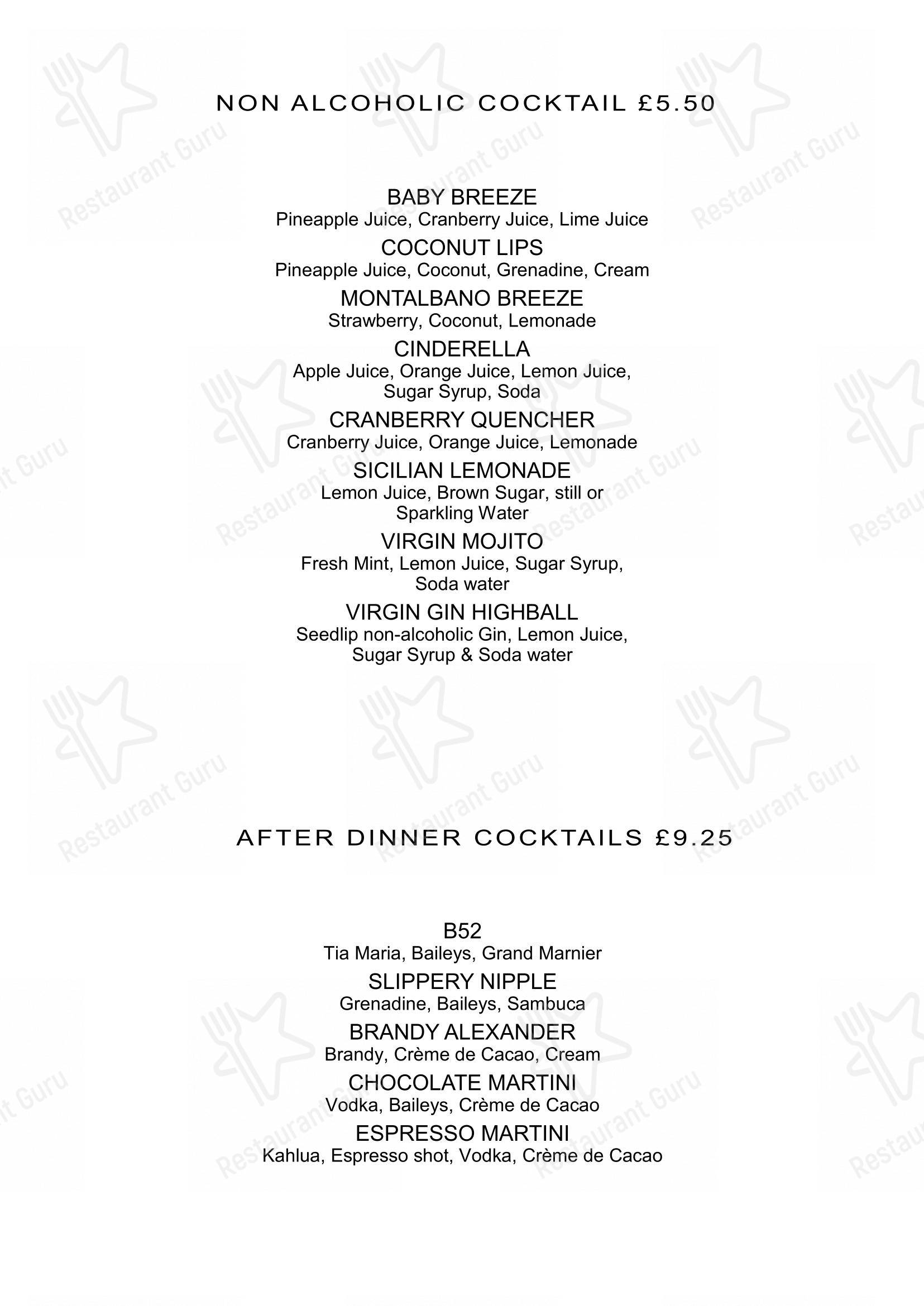 Menu at Montalbano Italian pub & bar, Tenterden, 75 High St
