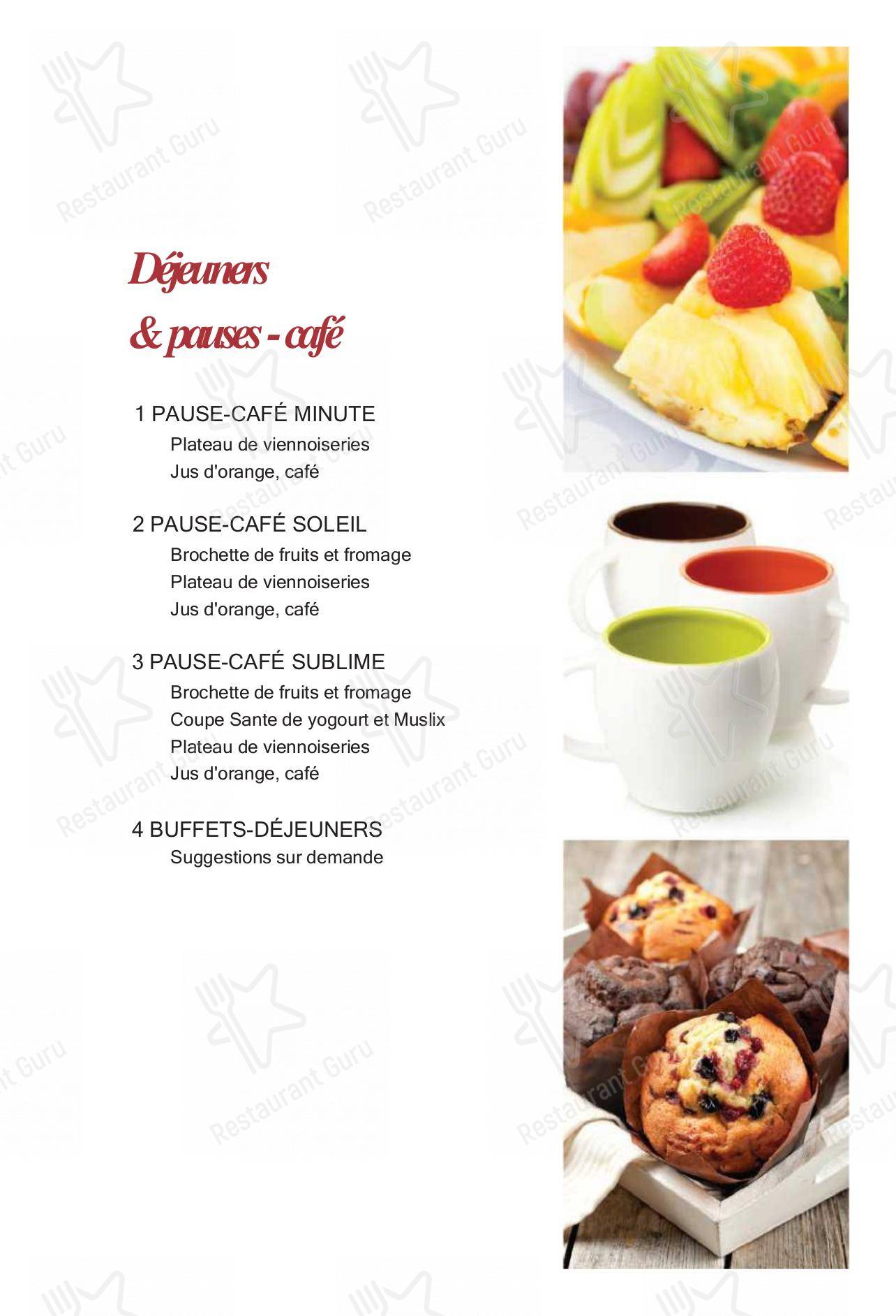 Menu au Resto-Bar Lafontaine, Montmagny