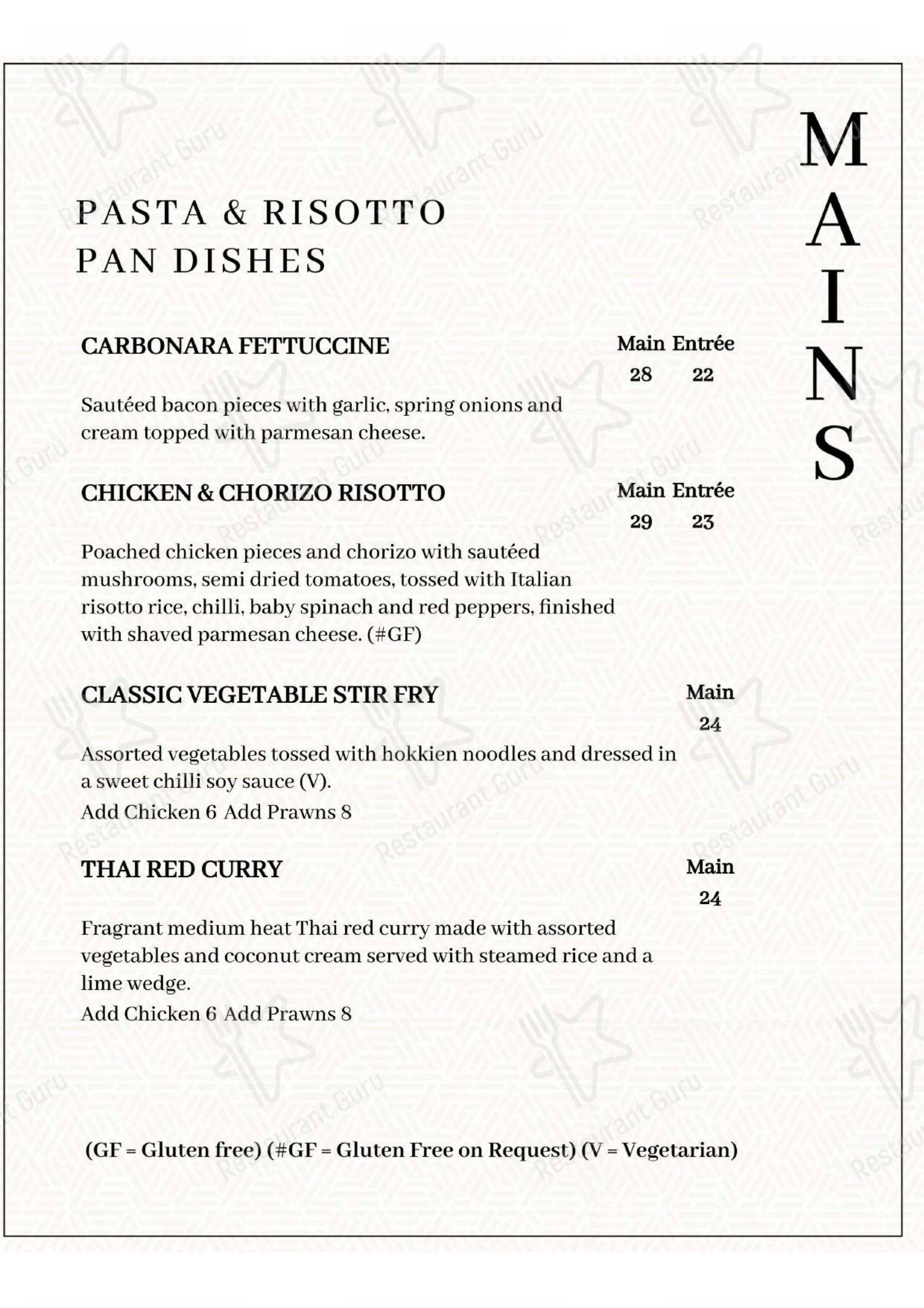 Menu at Montmorency RSL restaurant, Montmorency