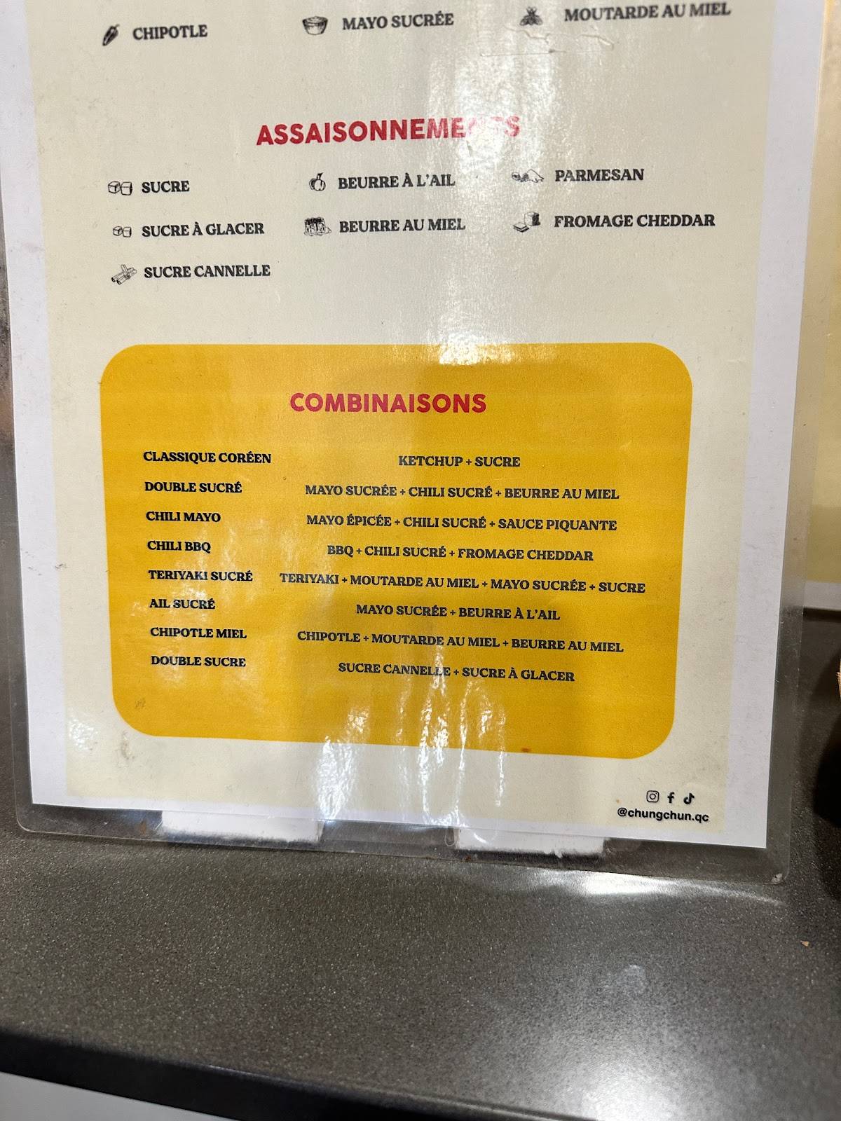 Menu au Chungchun Kogo Coreen restaurant, Montréal, 36 Rue De la ...