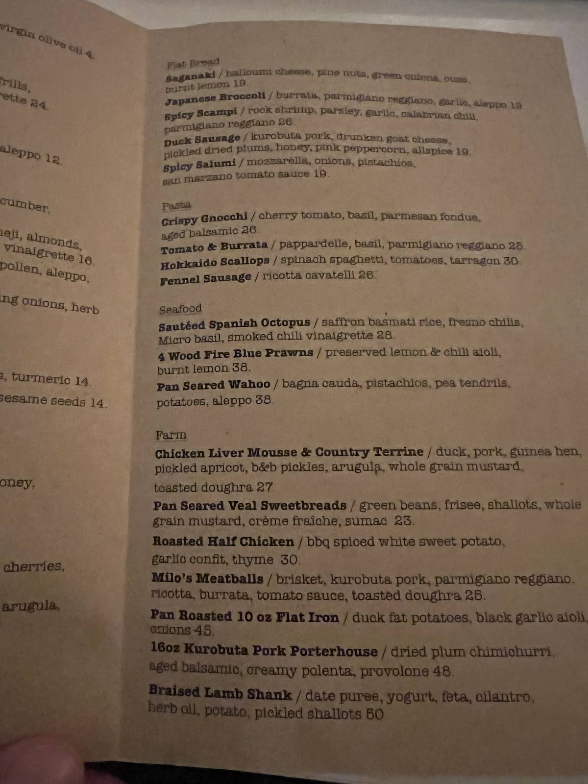 Menu at Moody Rooster pub & bar, Westlake Village