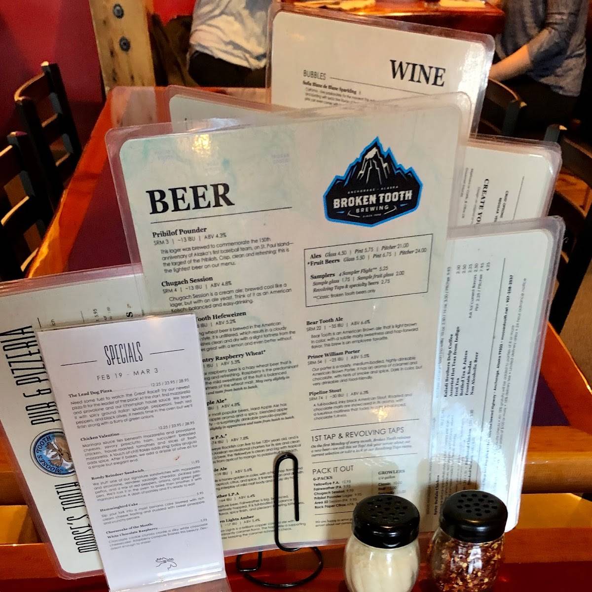 Menu at Moose's Tooth Pub & Pizzeria, Anchorage