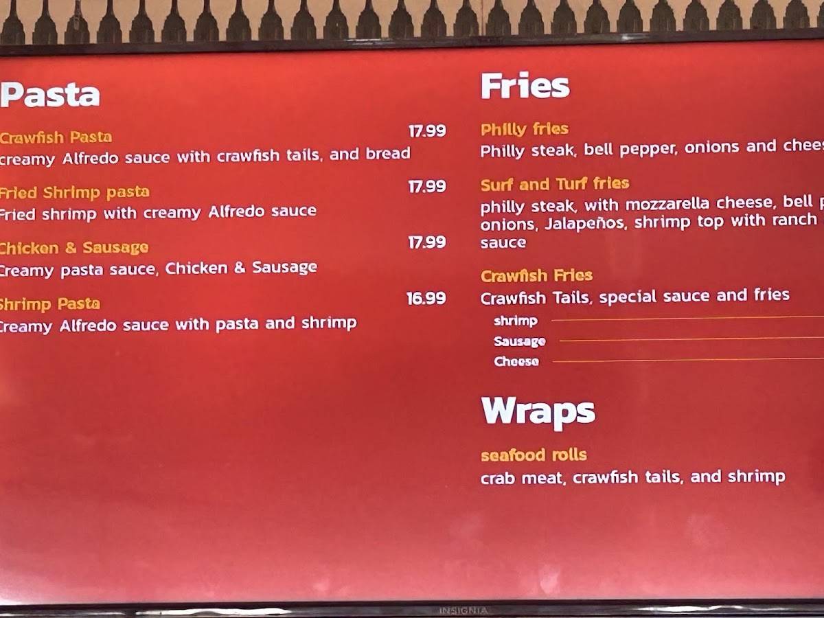 Menu at Mo's Seafood & Wings LLC restaurant, Mendenhall, US 49 ste A
