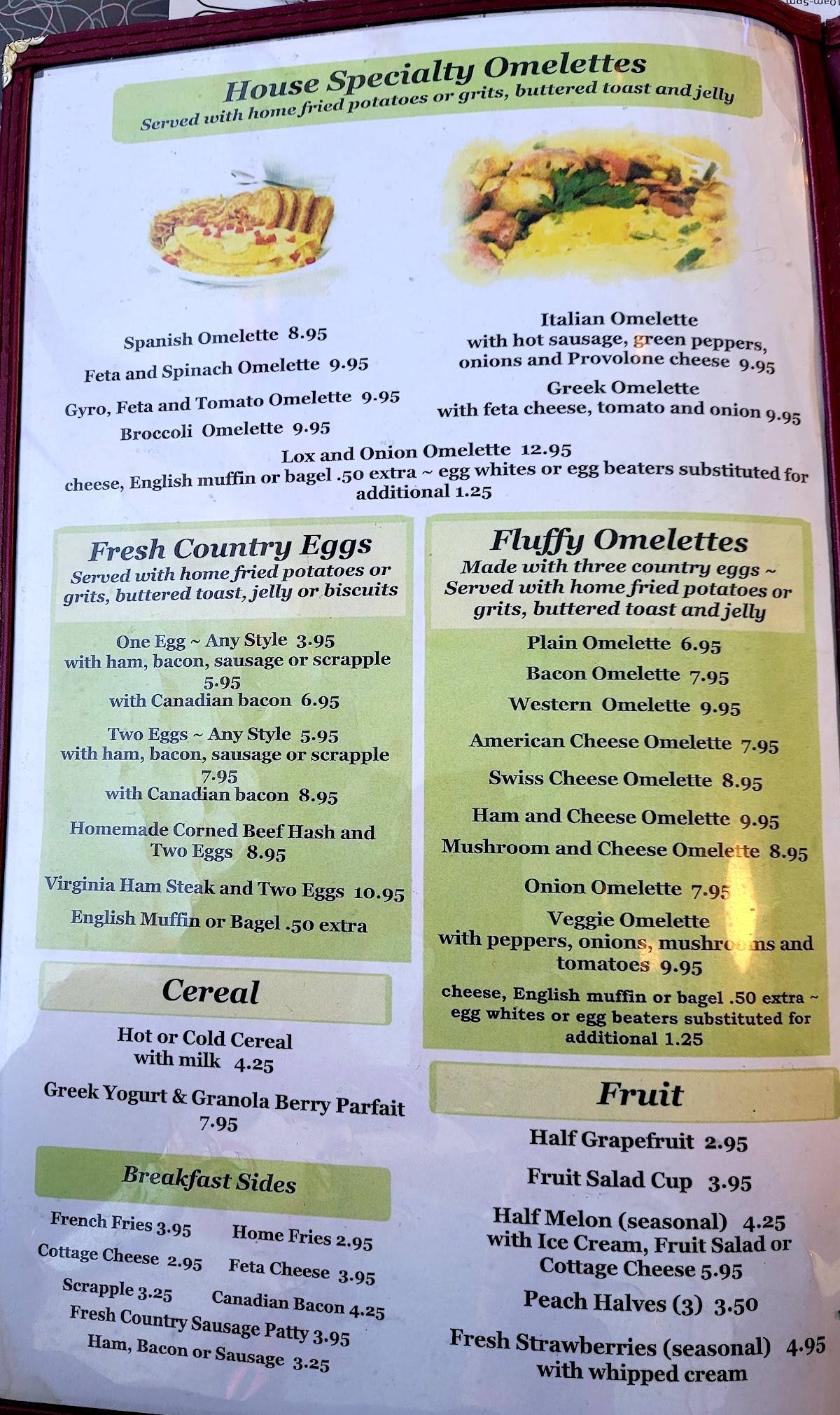 Menu at Mountain View Diner fast food, Frederick