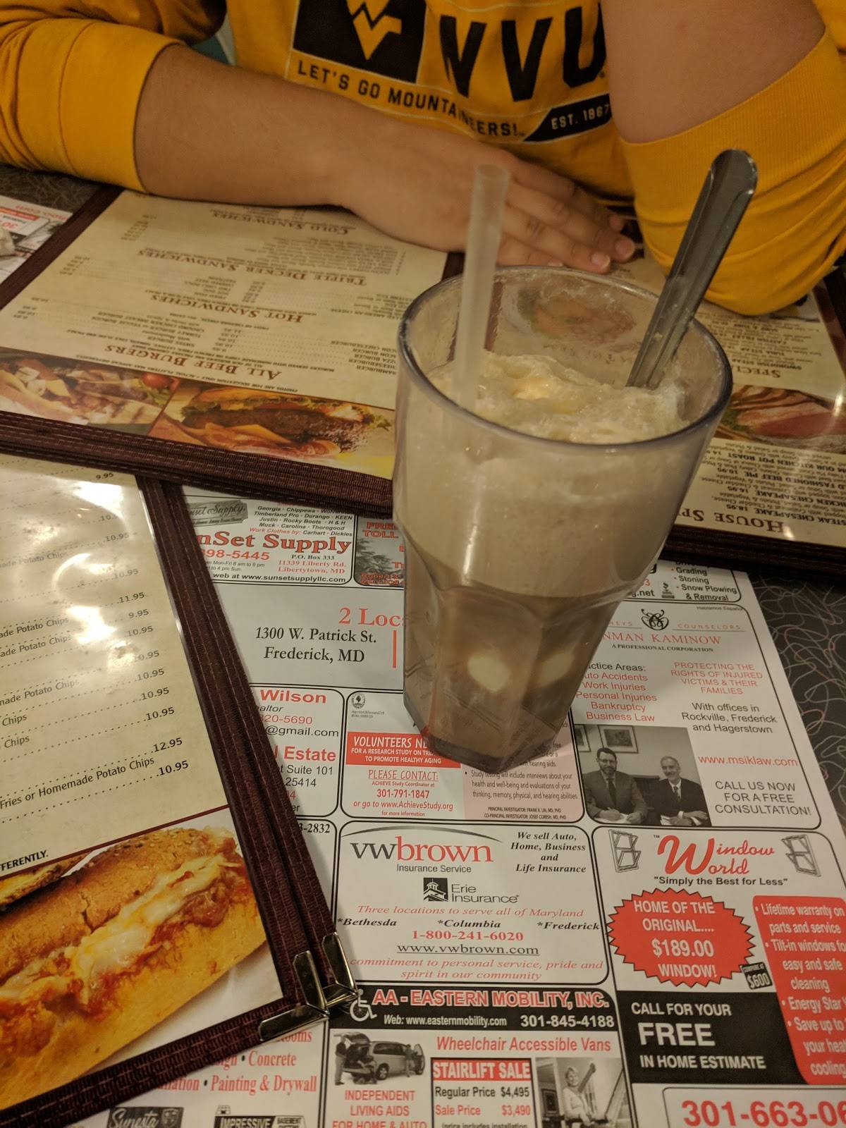 Menu at Mountain View Diner fast food, Frederick