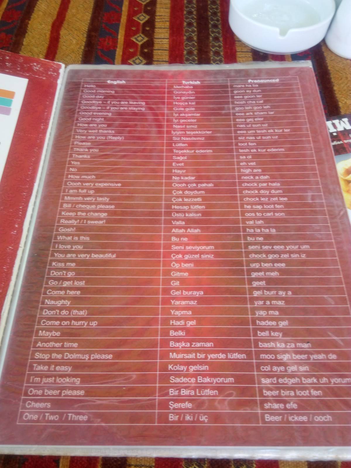 Menu at Mozaik Bahçe Restaurant, Fethiye