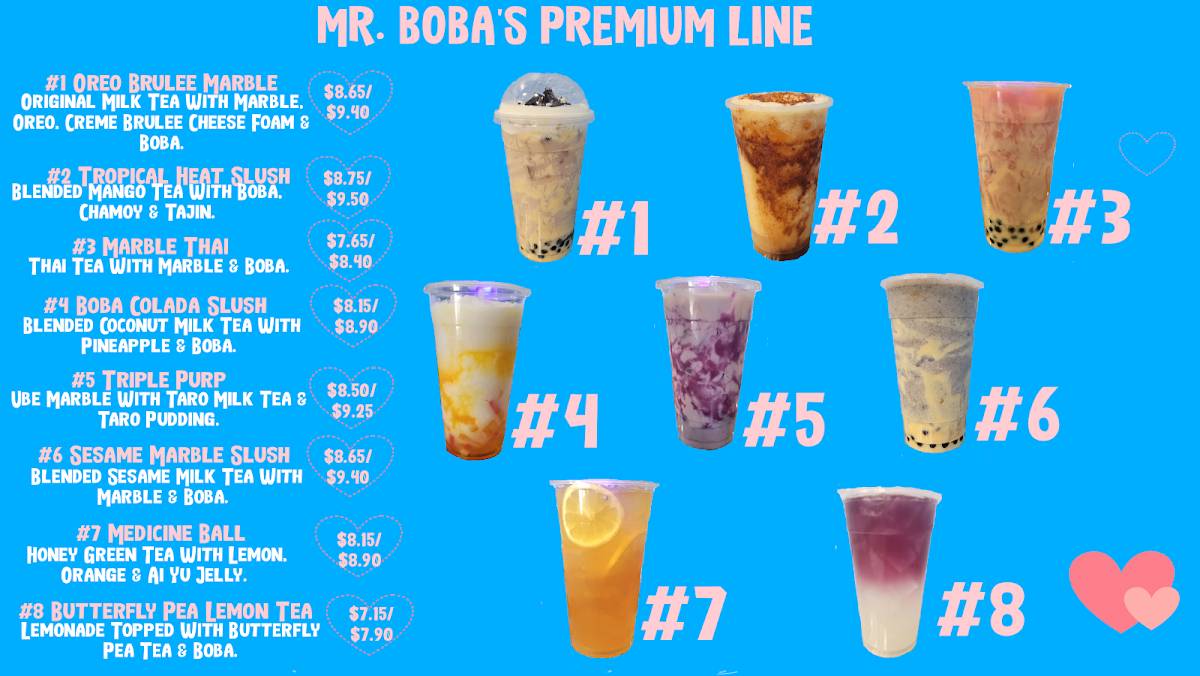 Menu at Mr. Boba's Asian Cafe, St. Augustine