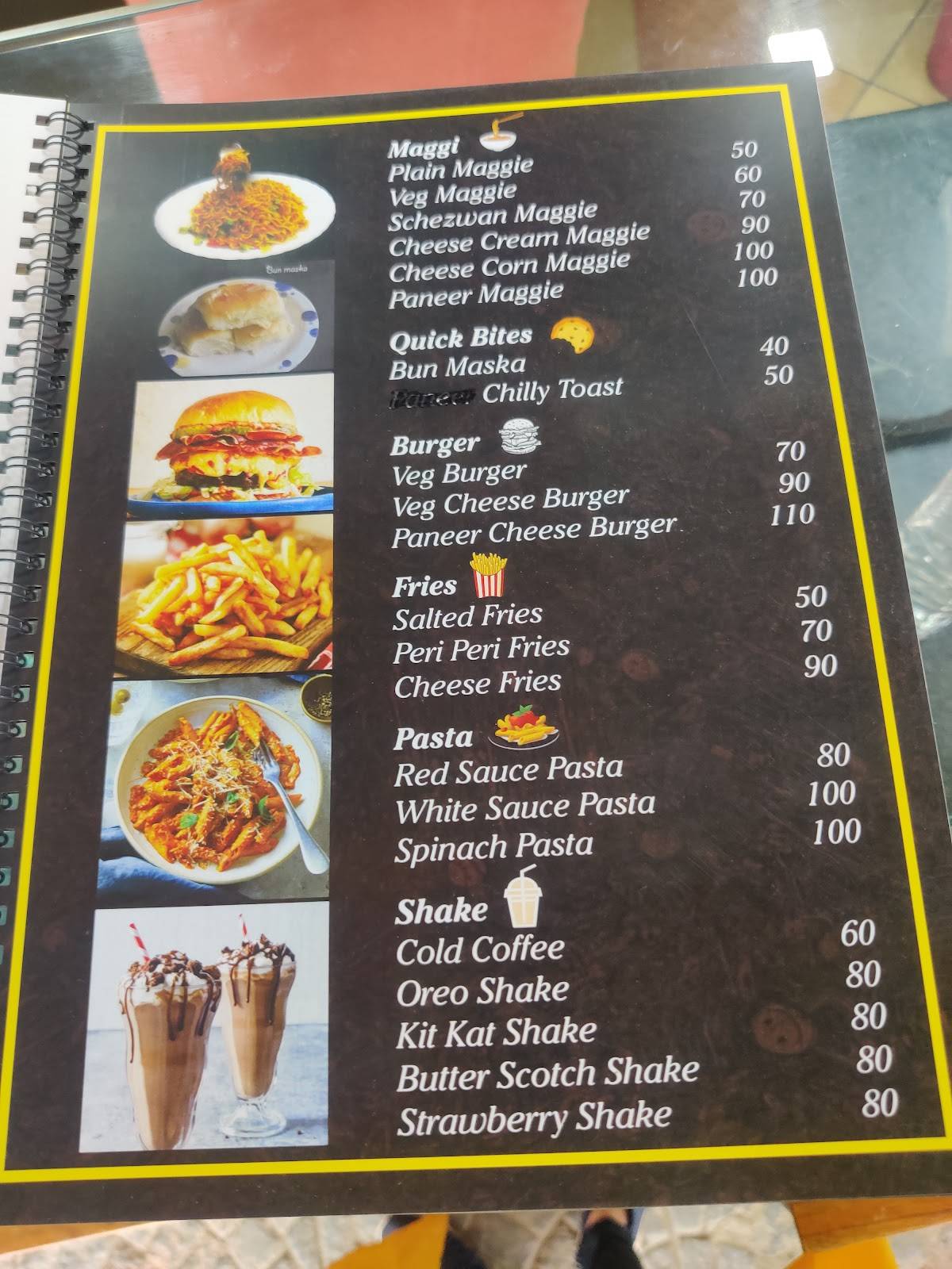 Menu at Mr. Chai, Raipur