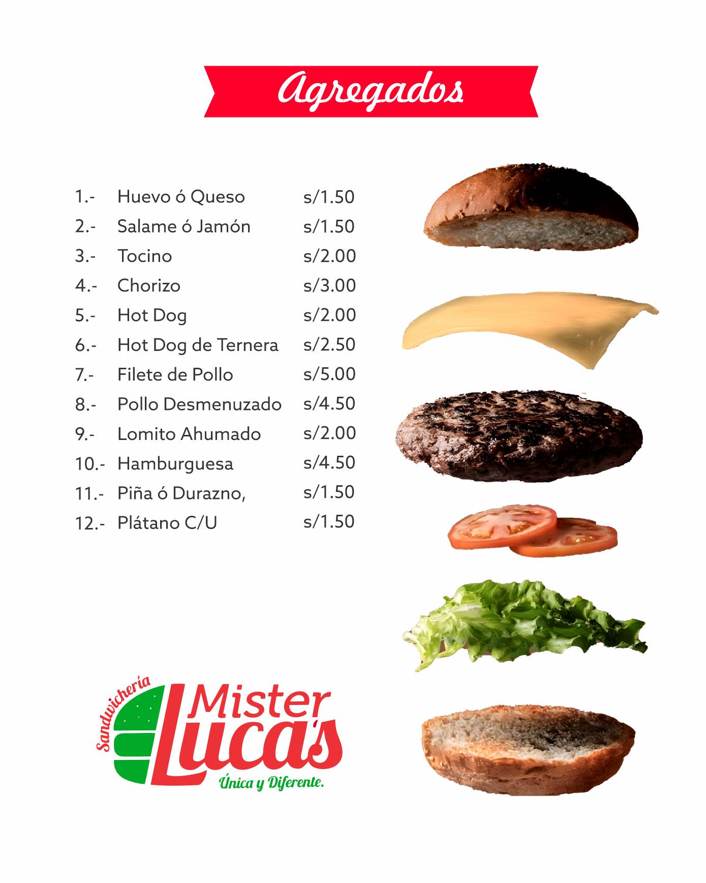 Carta del restaurante Mr. Lucas, Trujillo, Av. Húsares del Junín 1180