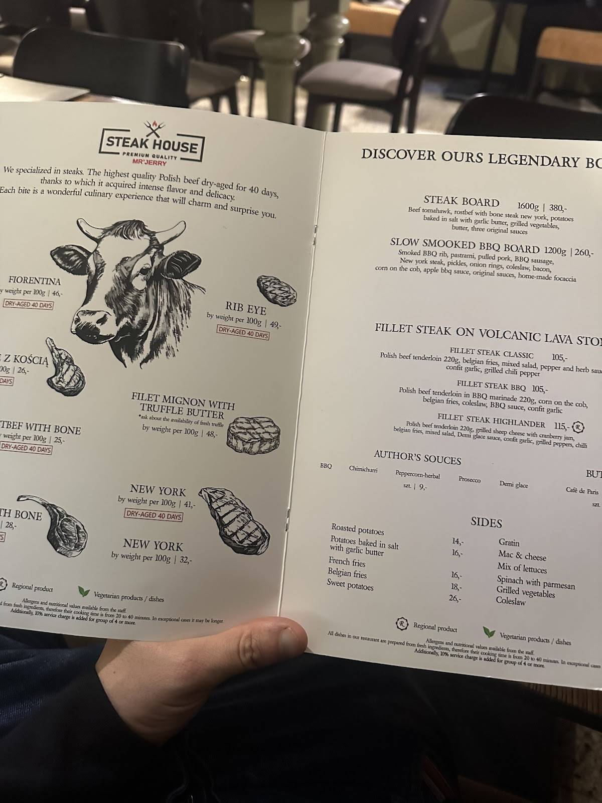 Menu at Mr'Jerry Restauracja & Steakhouse Kraków, Kraków