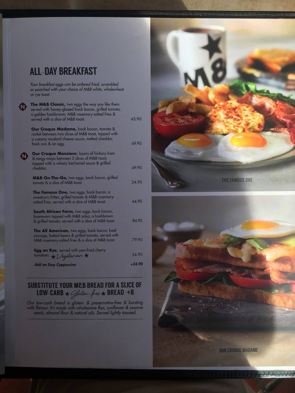Menu at Mugg & Bean restaurant, Randburg, Boskruin Village