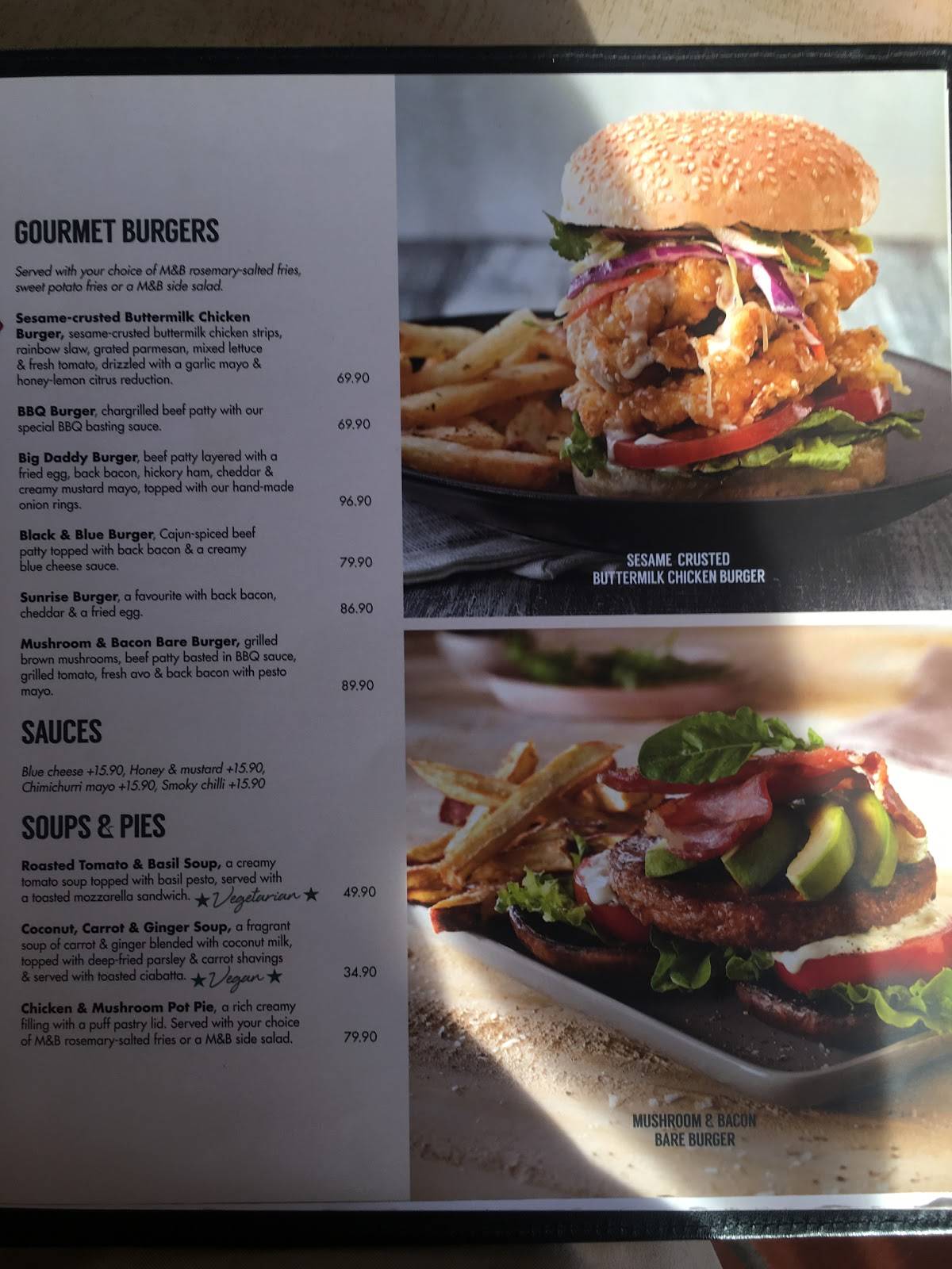 Menu at Mugg & Bean restaurant, Randburg, Boskruin Village