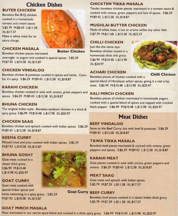 Menu at Mughal Mahal Restaurant, Brampton, McLaughlin Rd