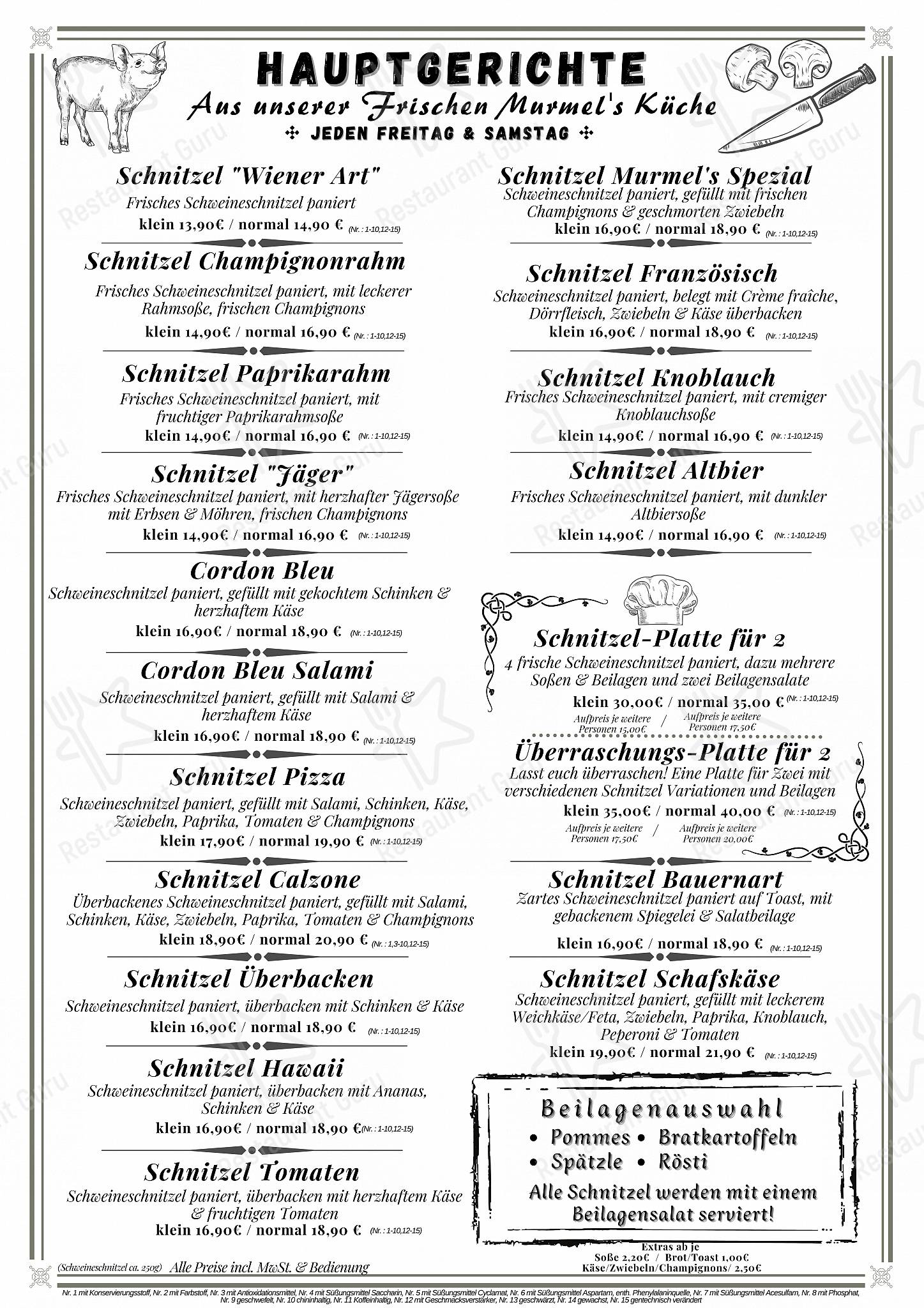 Speisekarte von Murmel's Bistro, Foodtruck - Catering & Partyservice ...