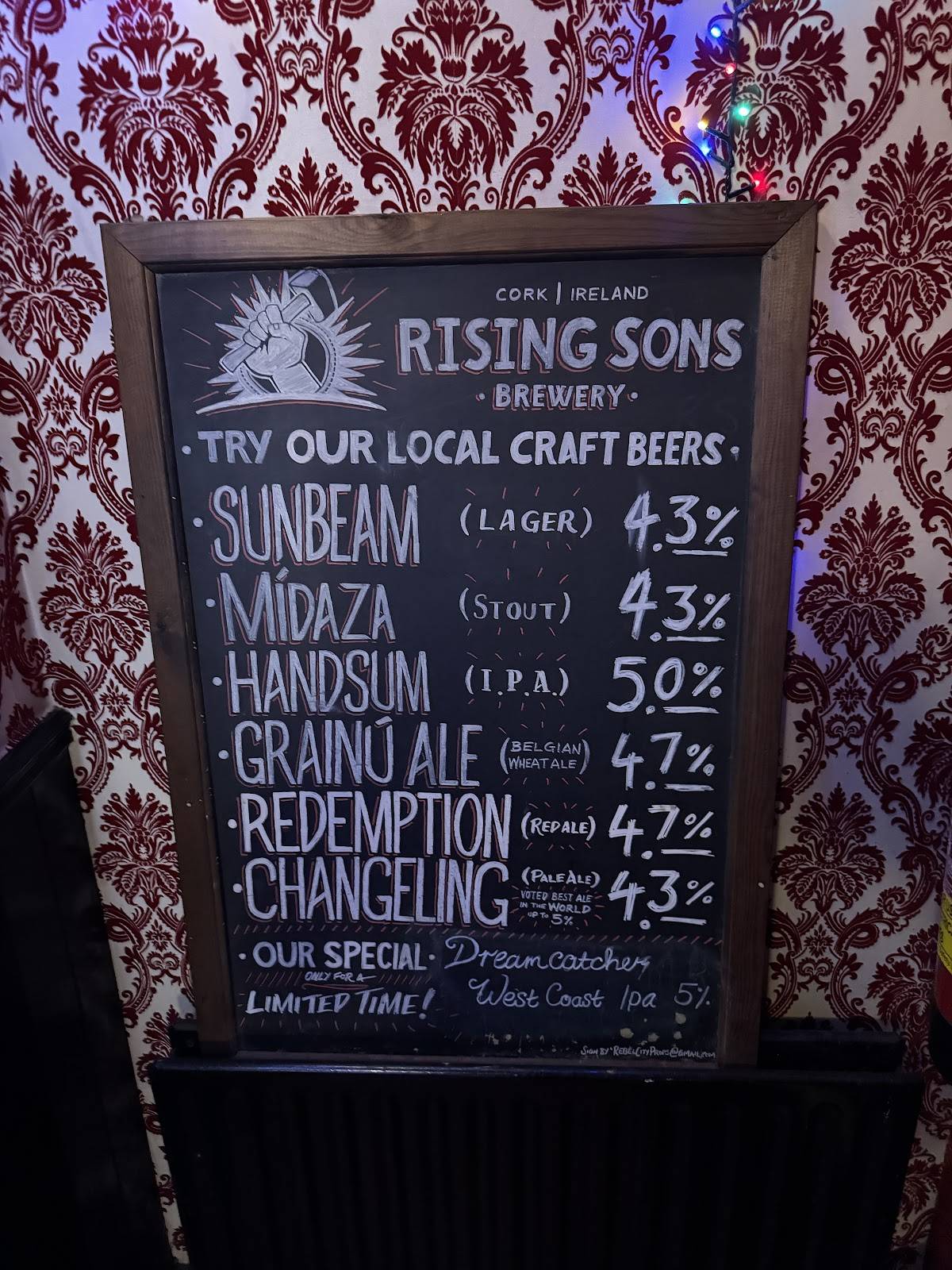 Menu at Mutton Lane Inn pub & bar, Cork