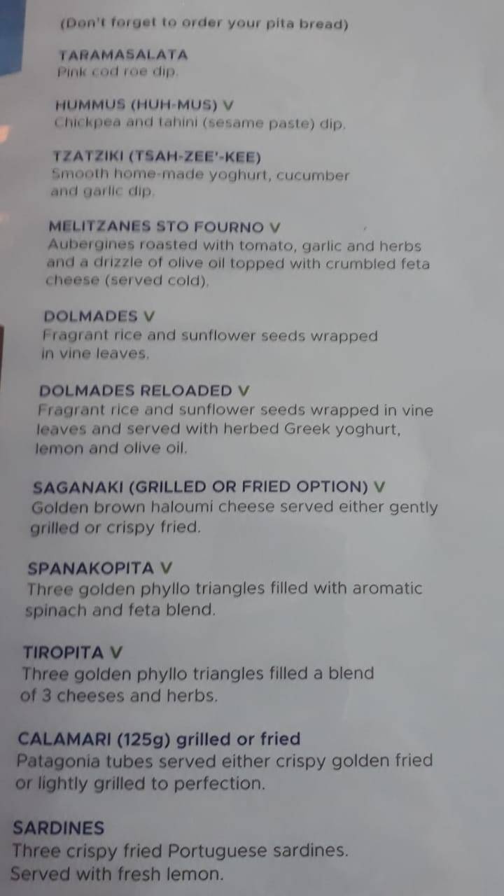 Menu at Mykonos Taverna Sea Point… The Original restaurant, Cape Town ...