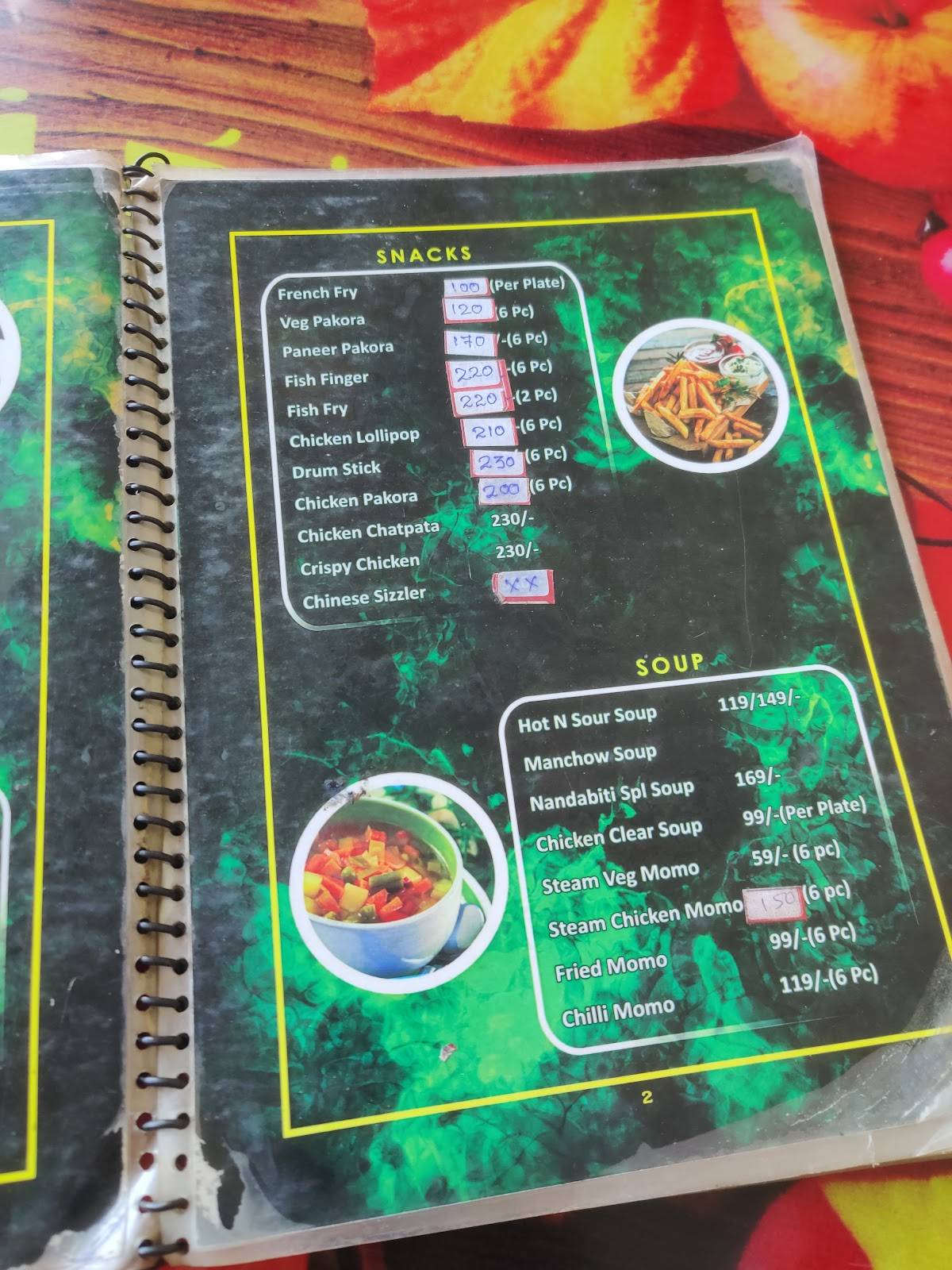 Menu at NANDA BITI, Chandannagar