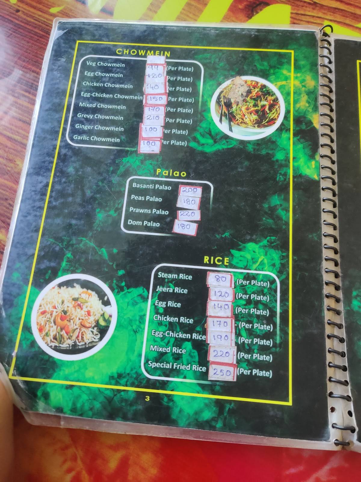 Menu at NANDA BITI, Chandannagar
