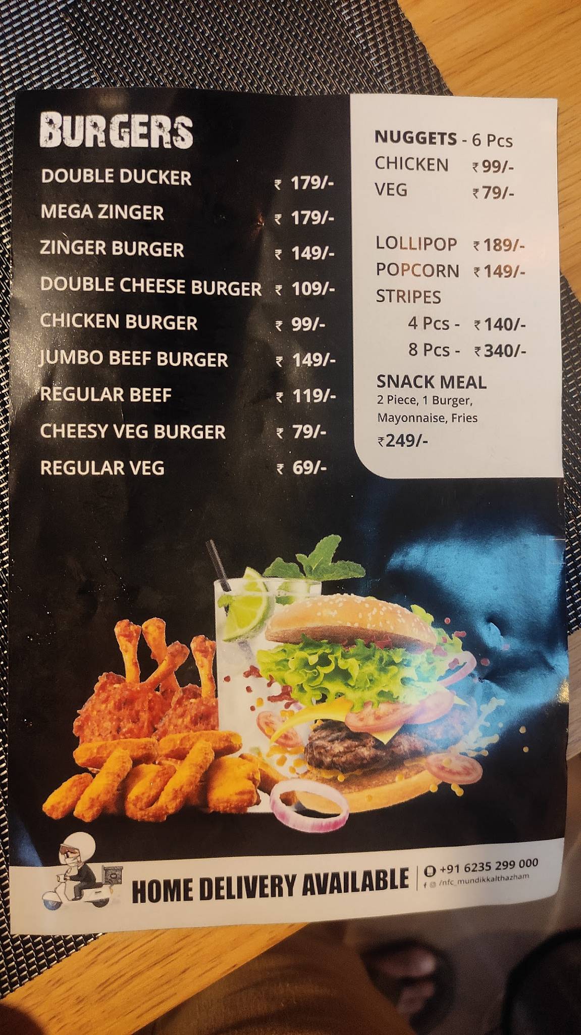 Menu at NFC Fried Chicken, Kozhikode, Thondayad
