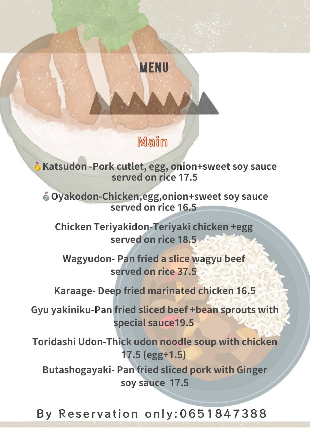 Menu at Nagomi Japanese Restaurant, Amstelveen