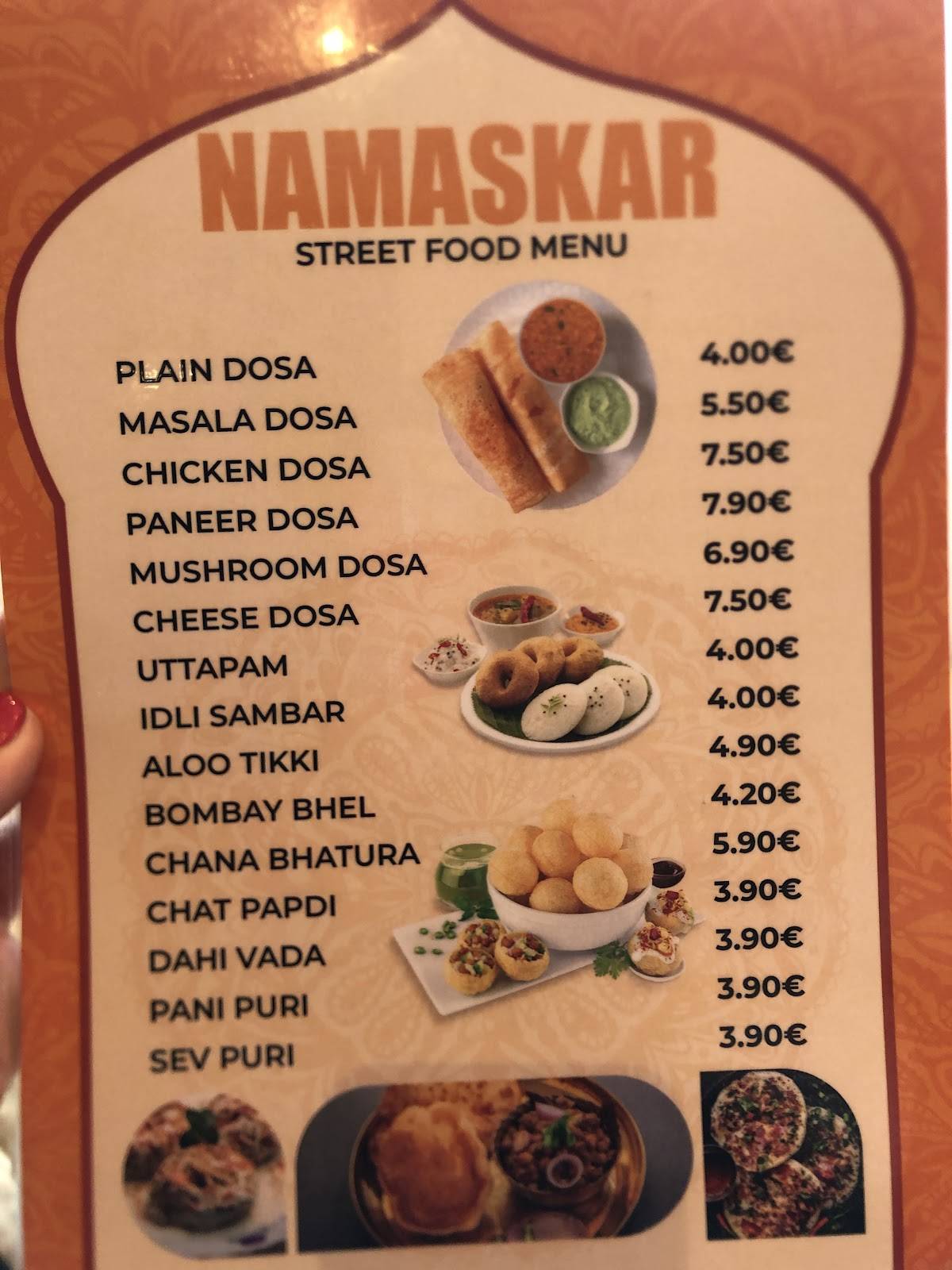 Menu at Namaskar restaurant, Odivelas