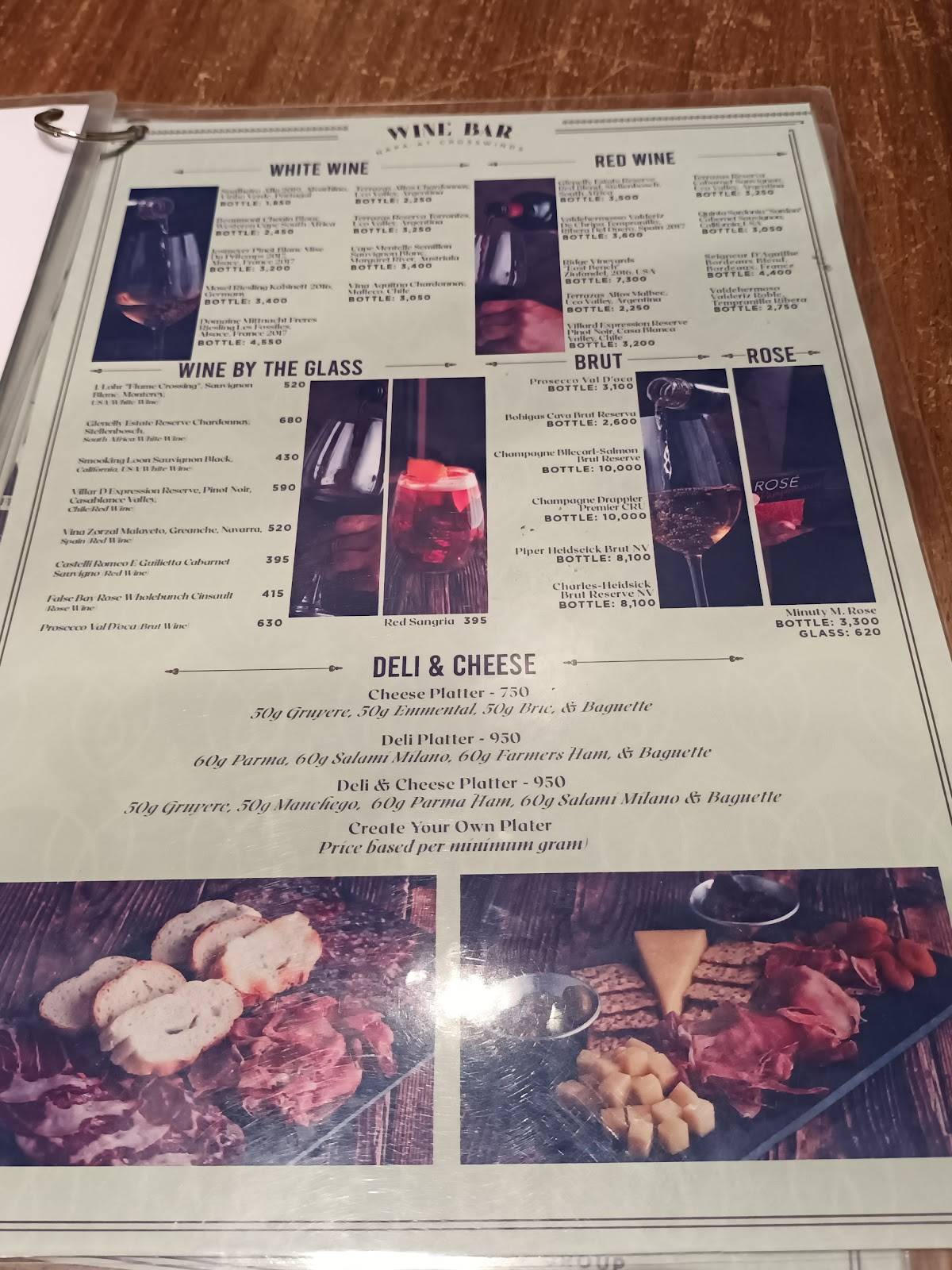 Menu at Napa at Crosswinds restaurant, Tagaytay