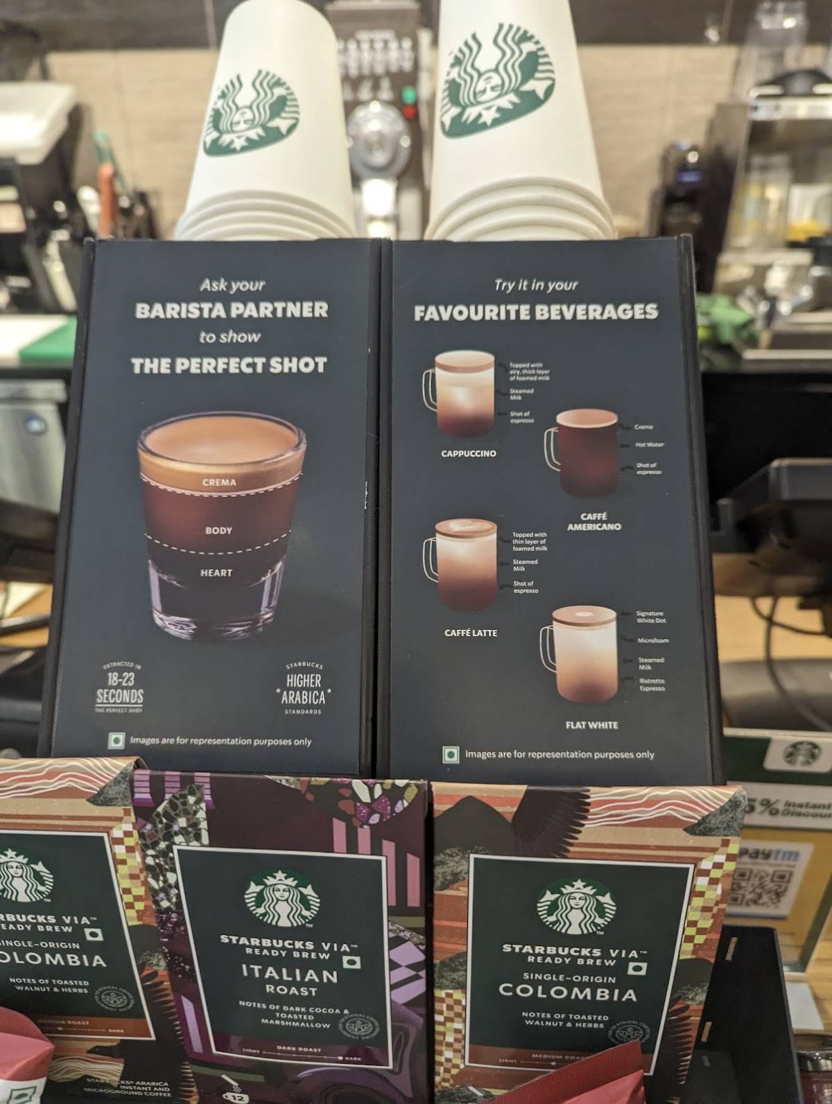 Menu at Starbucks, Nashik