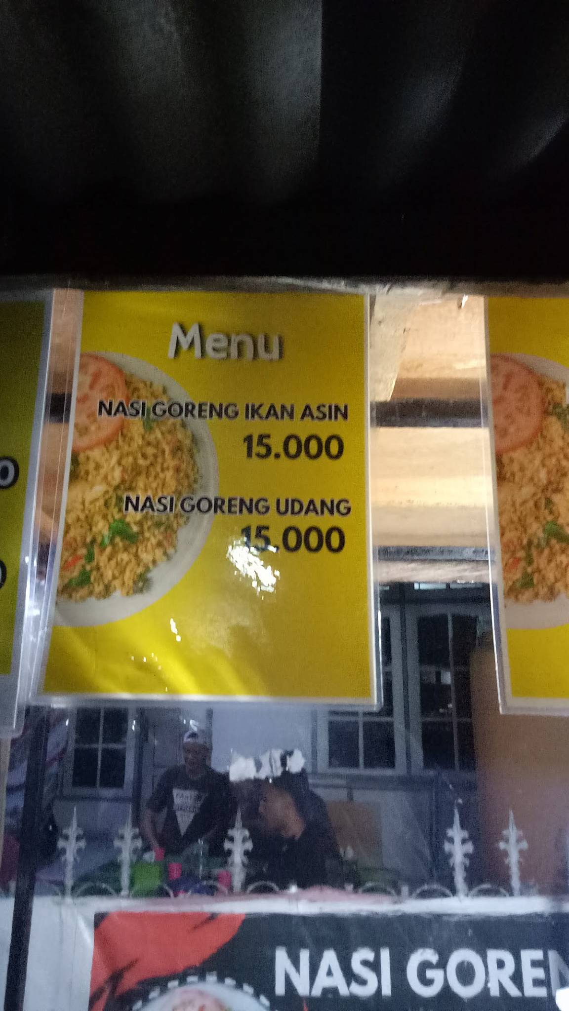 Menu at Nasi Goreng Jawa restaurant, Tarakan