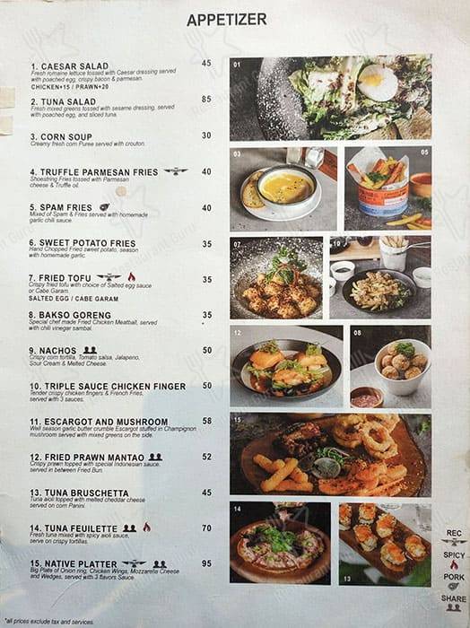 Menu at Native Coffee Tribe cafe, Jakarta, Jln. Walang Permai no. 7