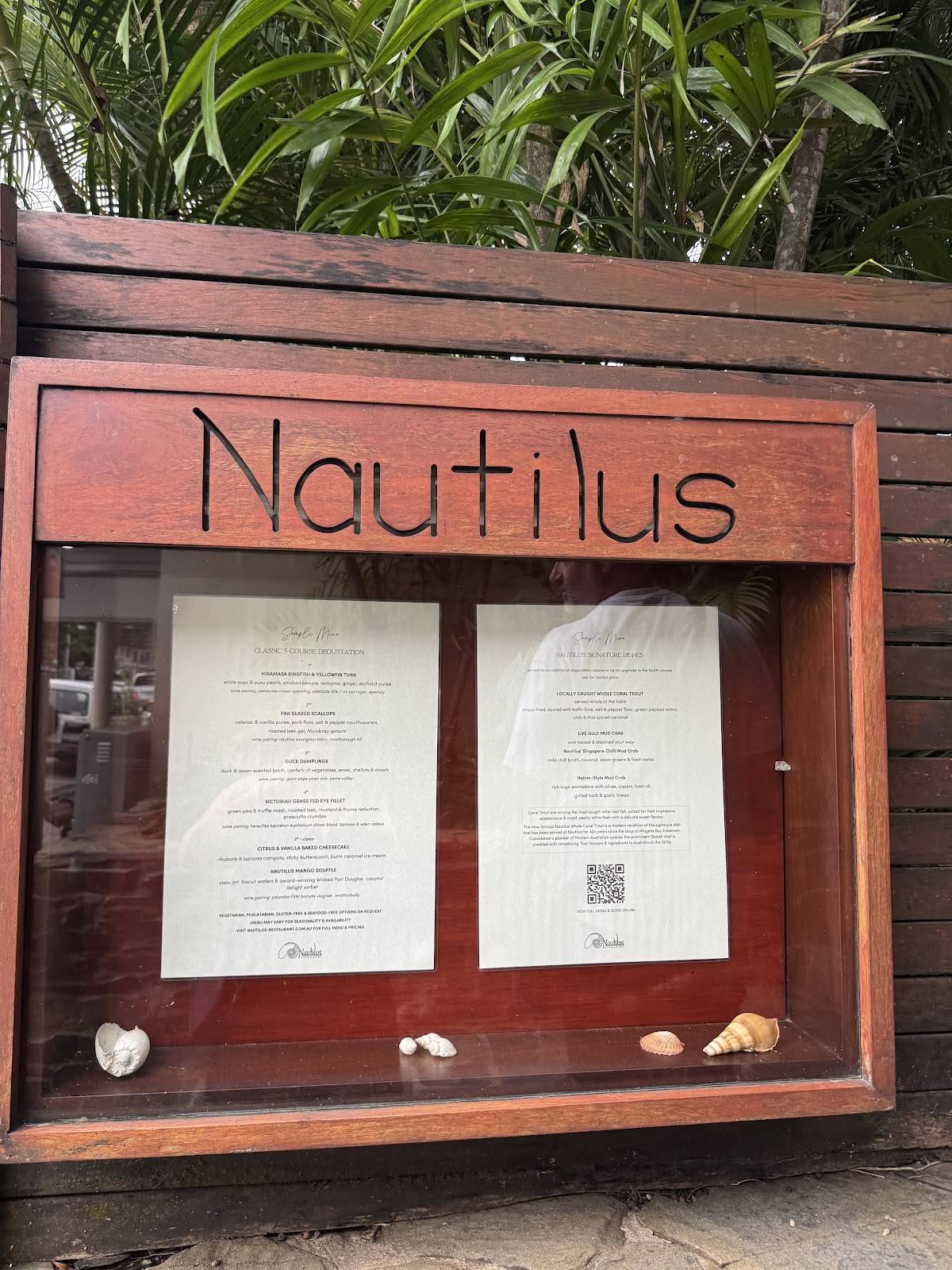 Menu at Nautilus Restaurant, Port Douglas