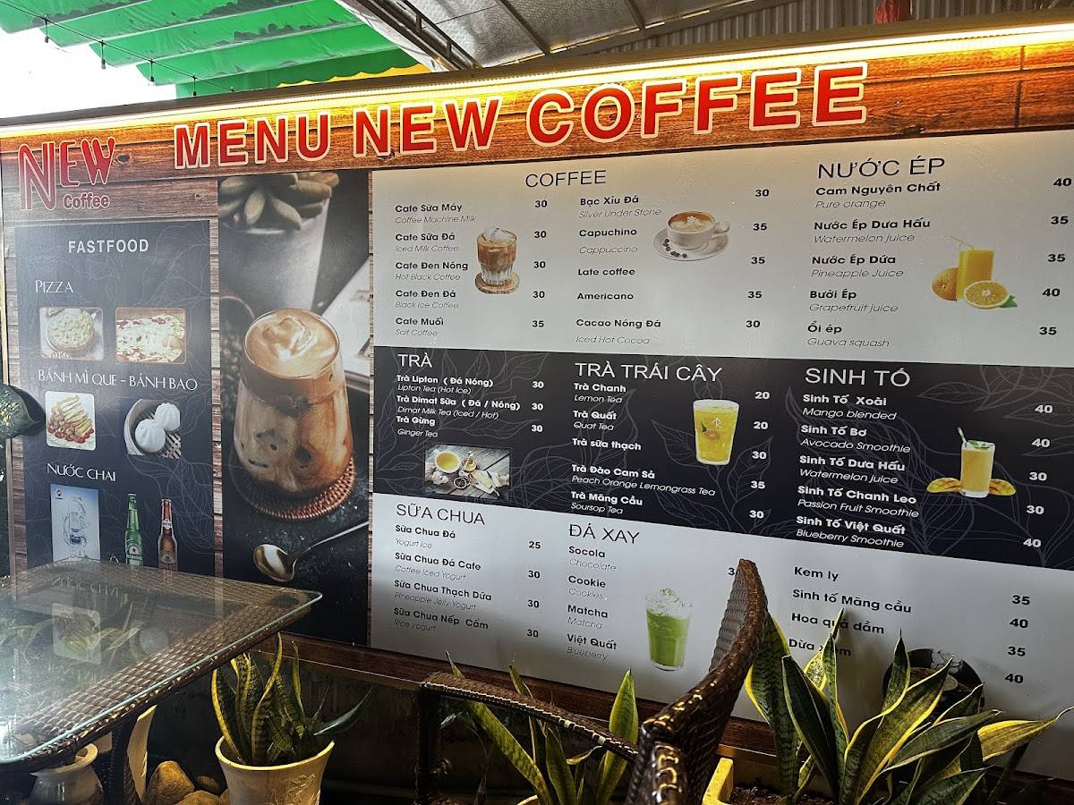 Menu at New Coffee, Điện Biên Phủ