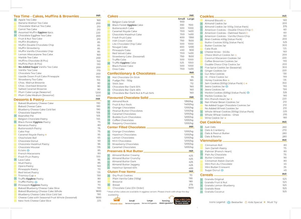 Menu at Defence Bakery SINCE 1962 Defence Colony, New Delhi