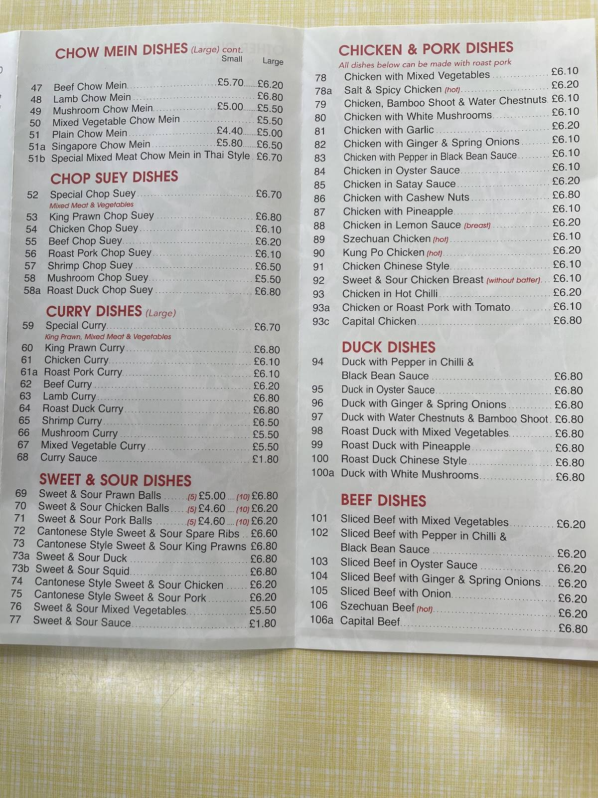 Menu at New Jumbo fast food, Ramsgate