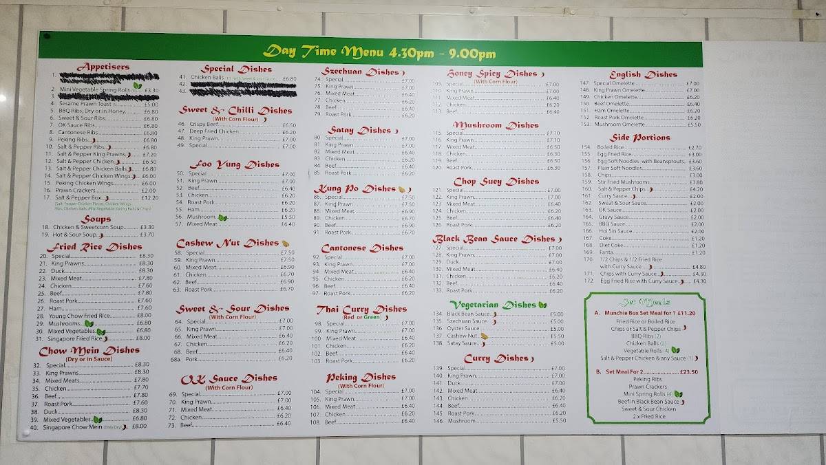 Menu at New Taste, Barrow-in-Furness