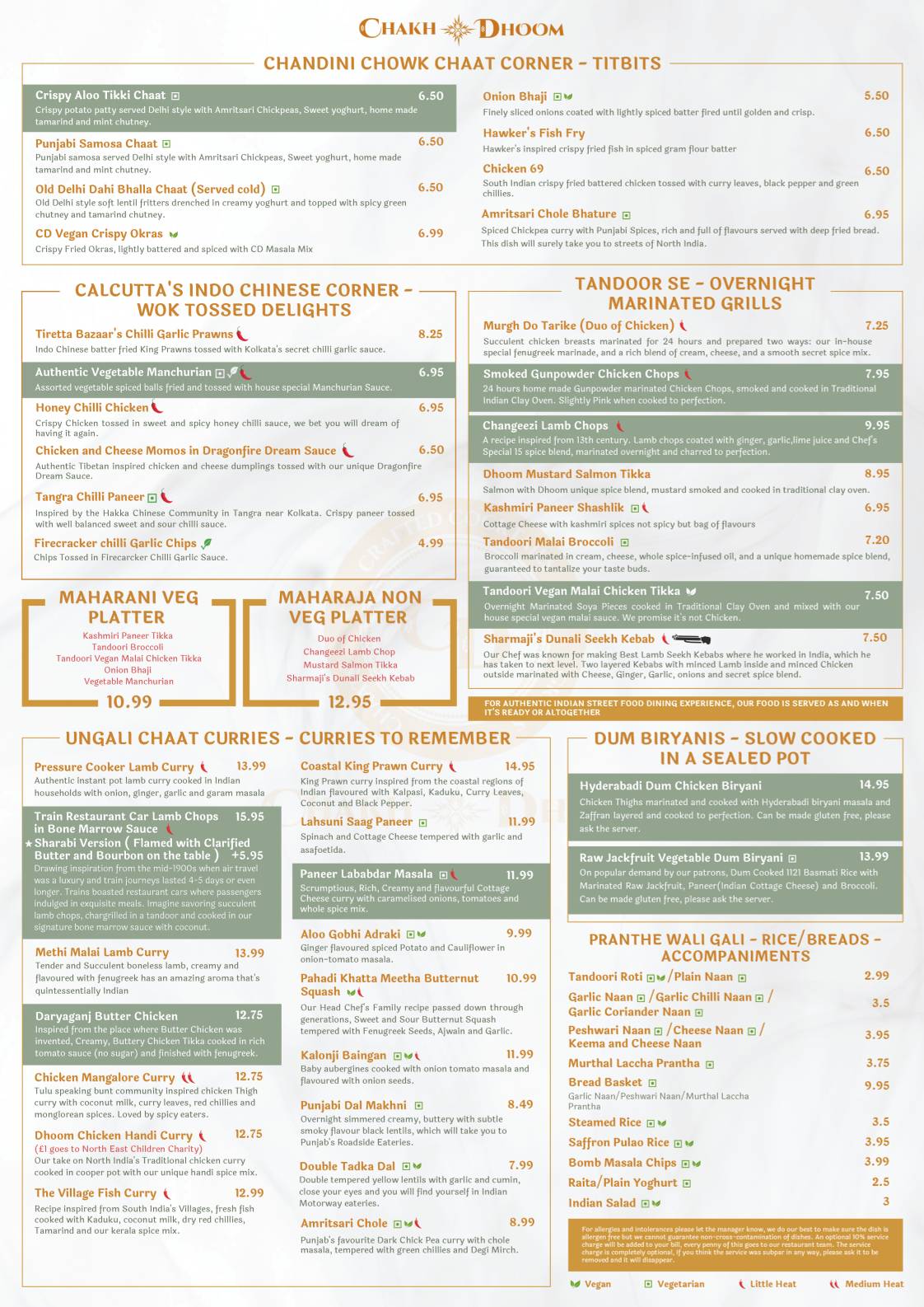 Menu at CHAKH DHOOM - AUTHENTIC INDIAN STREET FOOD NEWCASTLE restaurant ...