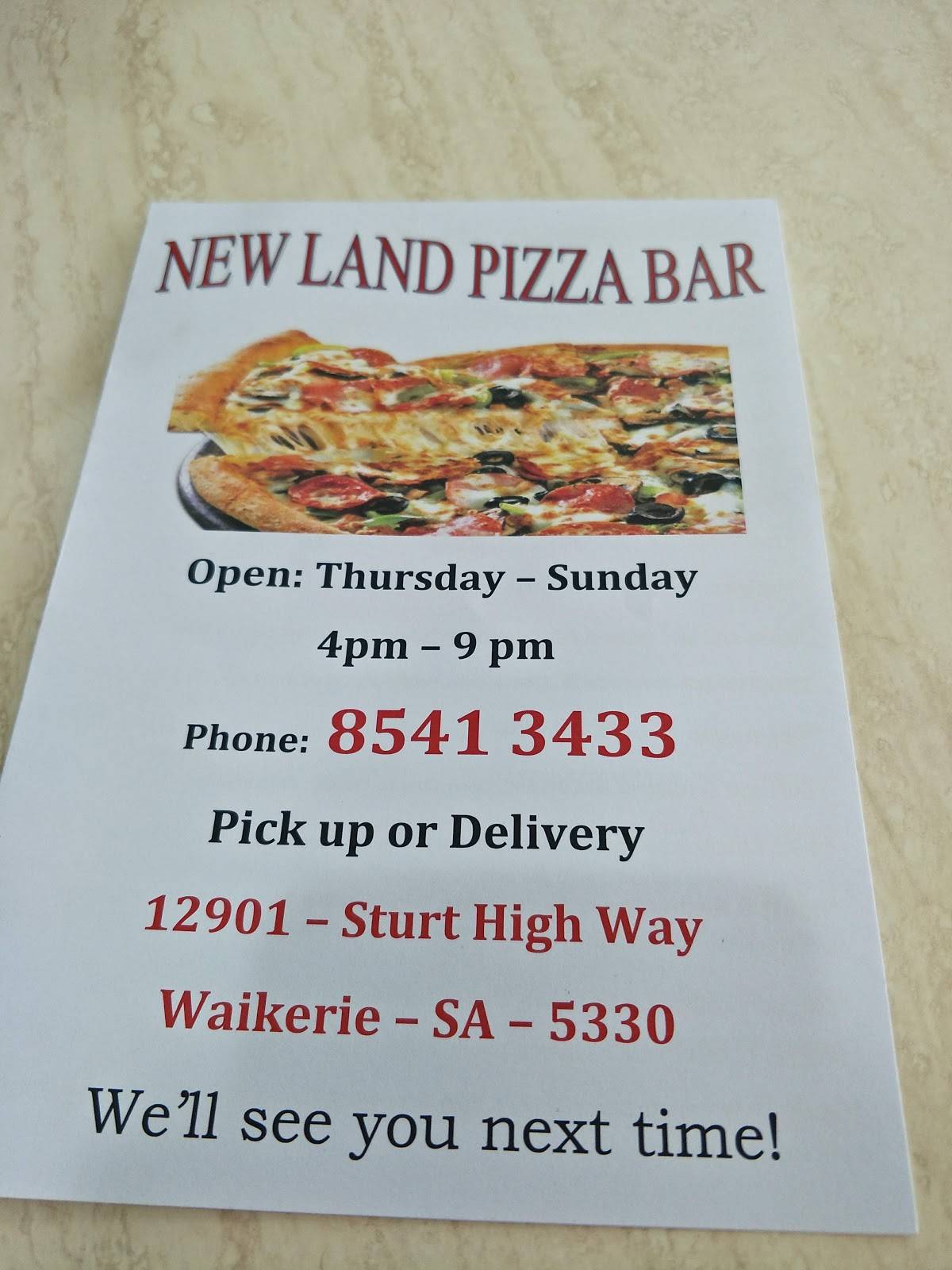 Menu at Newland Bakery, Waikerie, Sturt Hwy