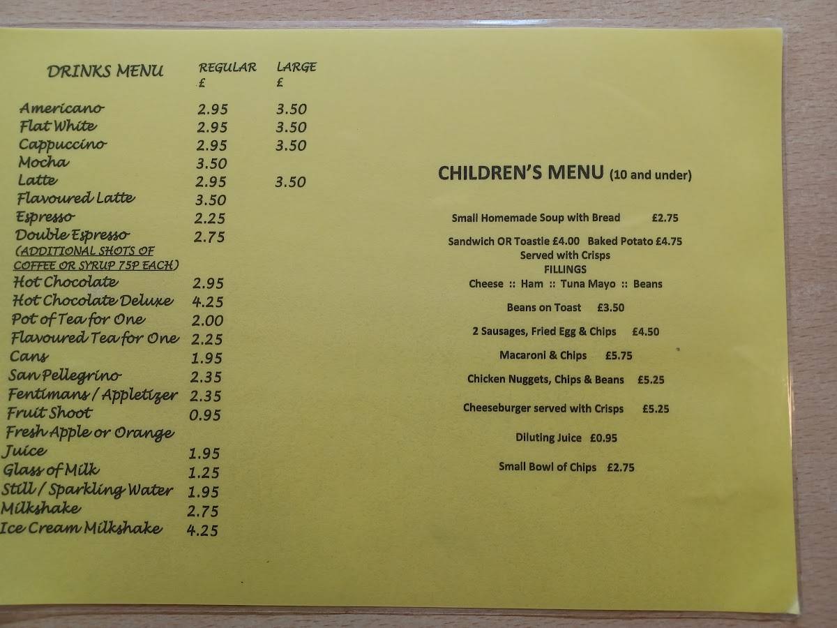 Menu at Brew Ha Ha cafe, Newton Stewart