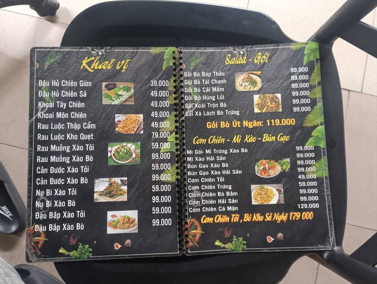 Menu at Nhà Hàng Bò Tơ Út Ngân, Ho Chi Minh City