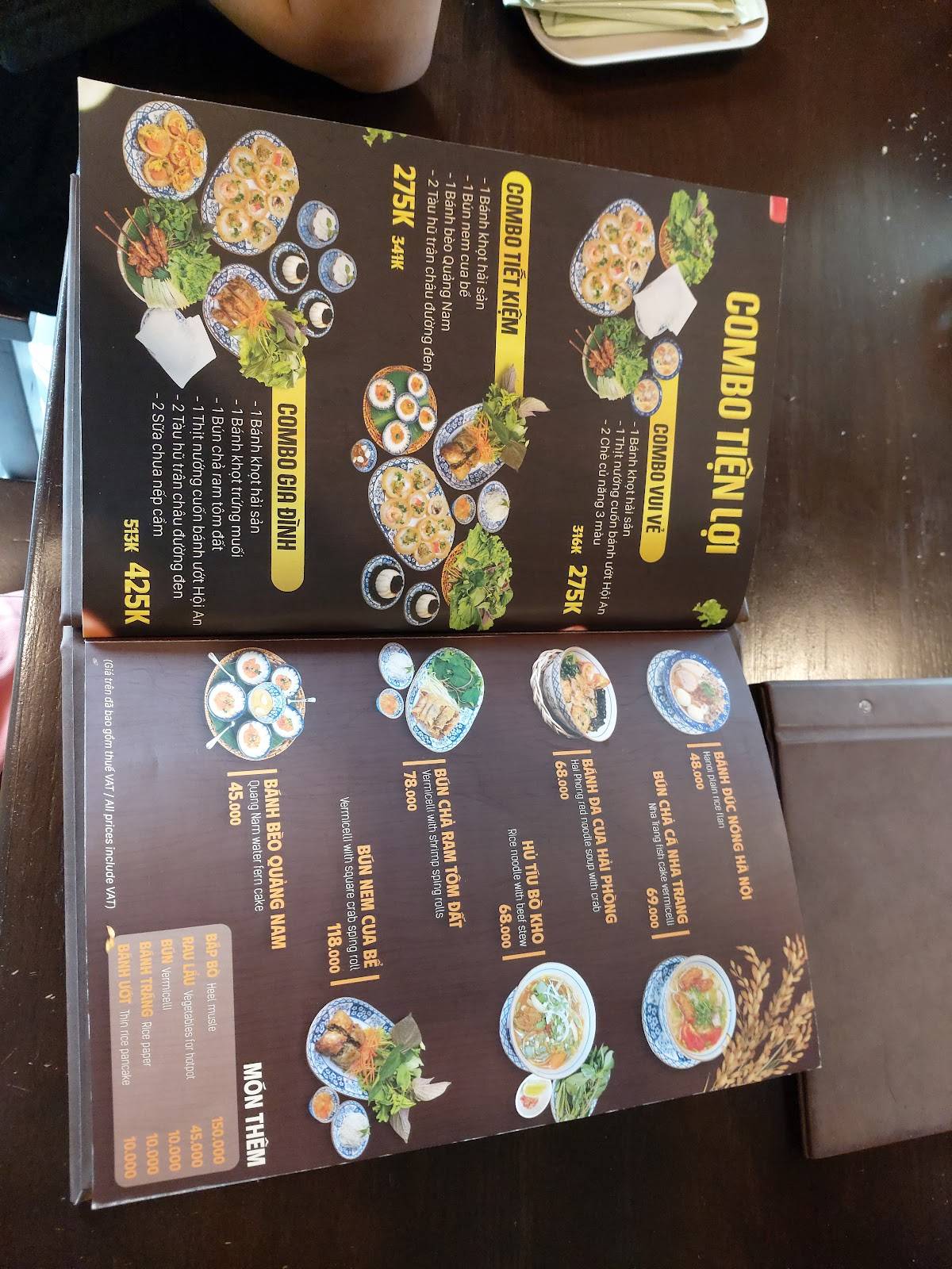 Menu at Nhà Hàng Cối Đá Phan Xích Long restaurant, Ho Chi Minh City