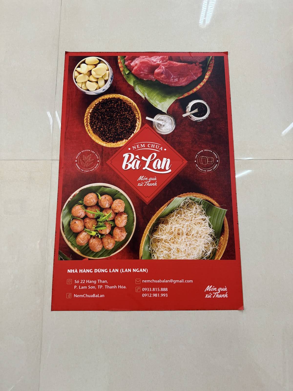 Menu at Nhà hàng Lan Ngan restaurant, Thanh Hoa