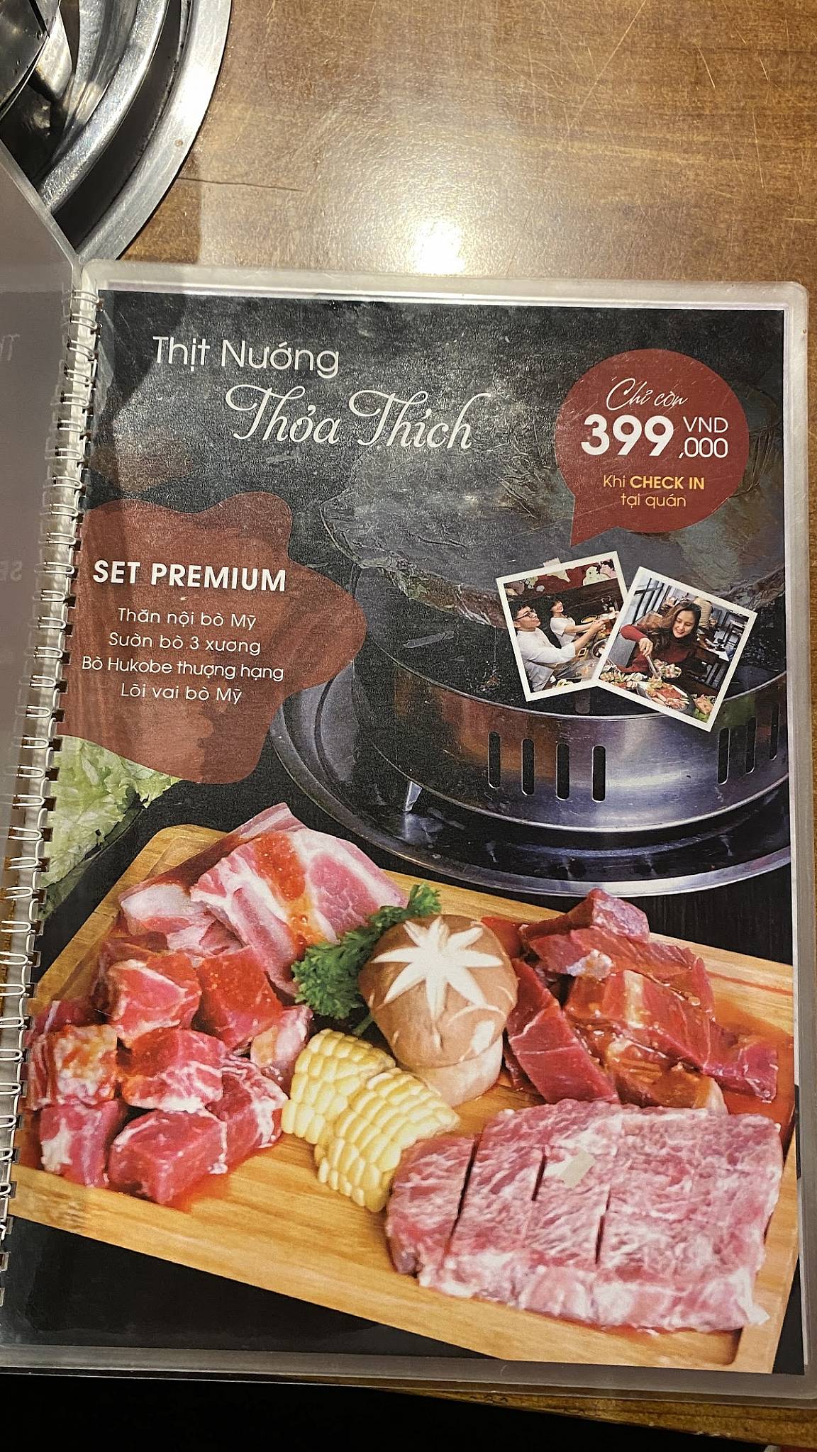 Carta del restaurante Nhúng Quán, Hanoi