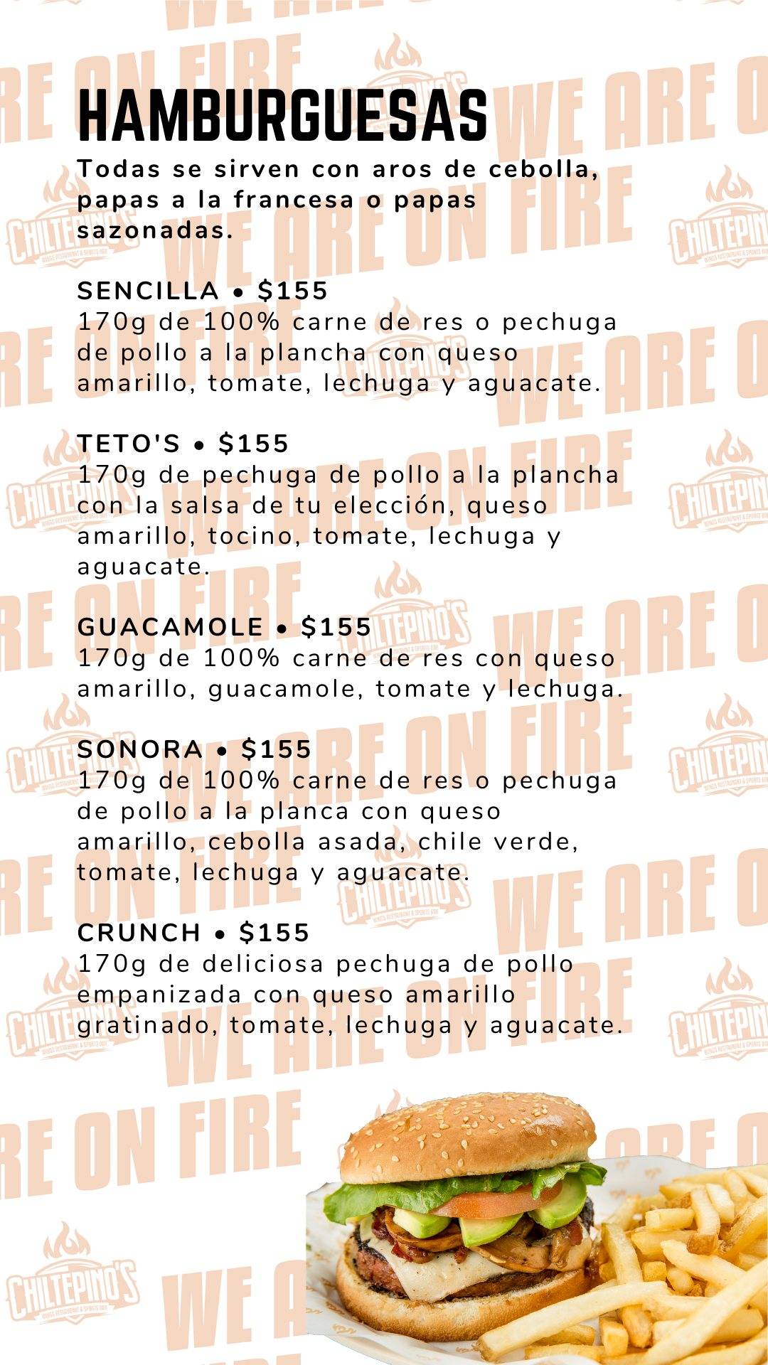 Carta del restaurante Chiltepinos Wings, Heroica Nogales, Boulevard El ...