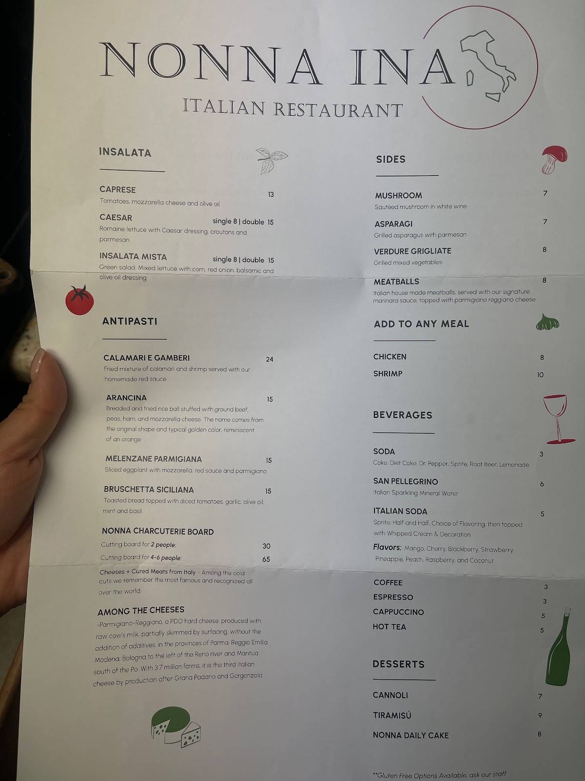 Menu at Nonna Ina Italian Restaurant, St. George