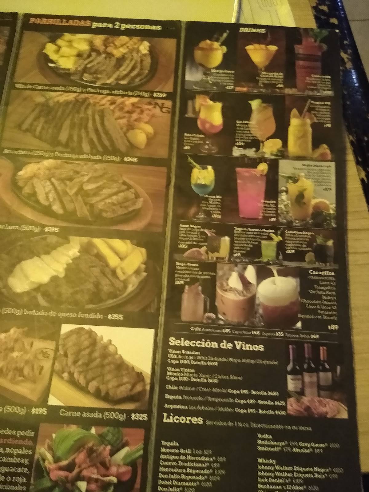 Carta del restaurante Noreste Grill, Monterrey, Av. Abraham Lincoln ...