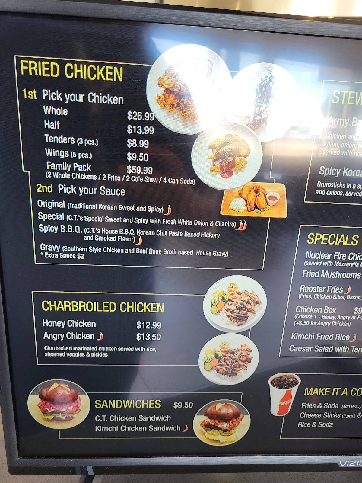 Menu at Chicken Troopers restaurant, Norwalk
