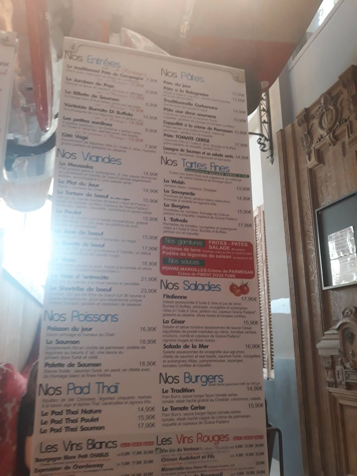 Menu au Tomate Cerise Restaurant, Noyelles-Godault