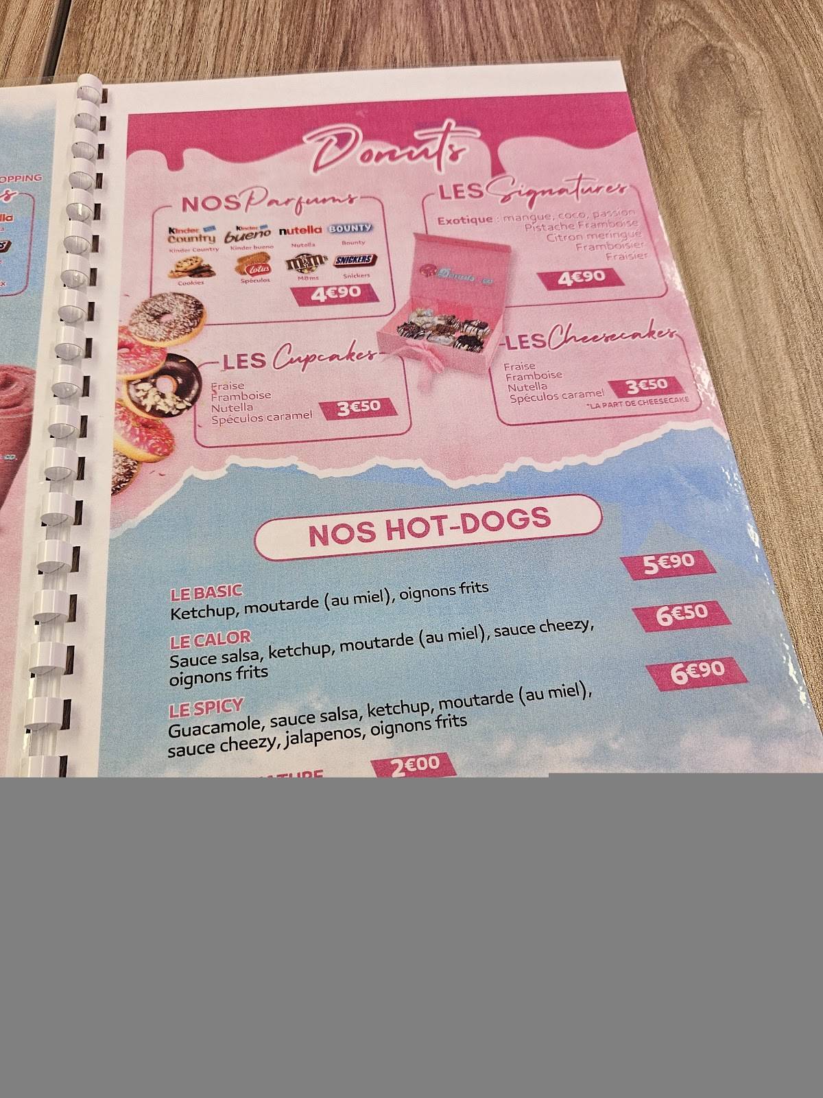 Menu au O' Donuts & Co., Annecy
